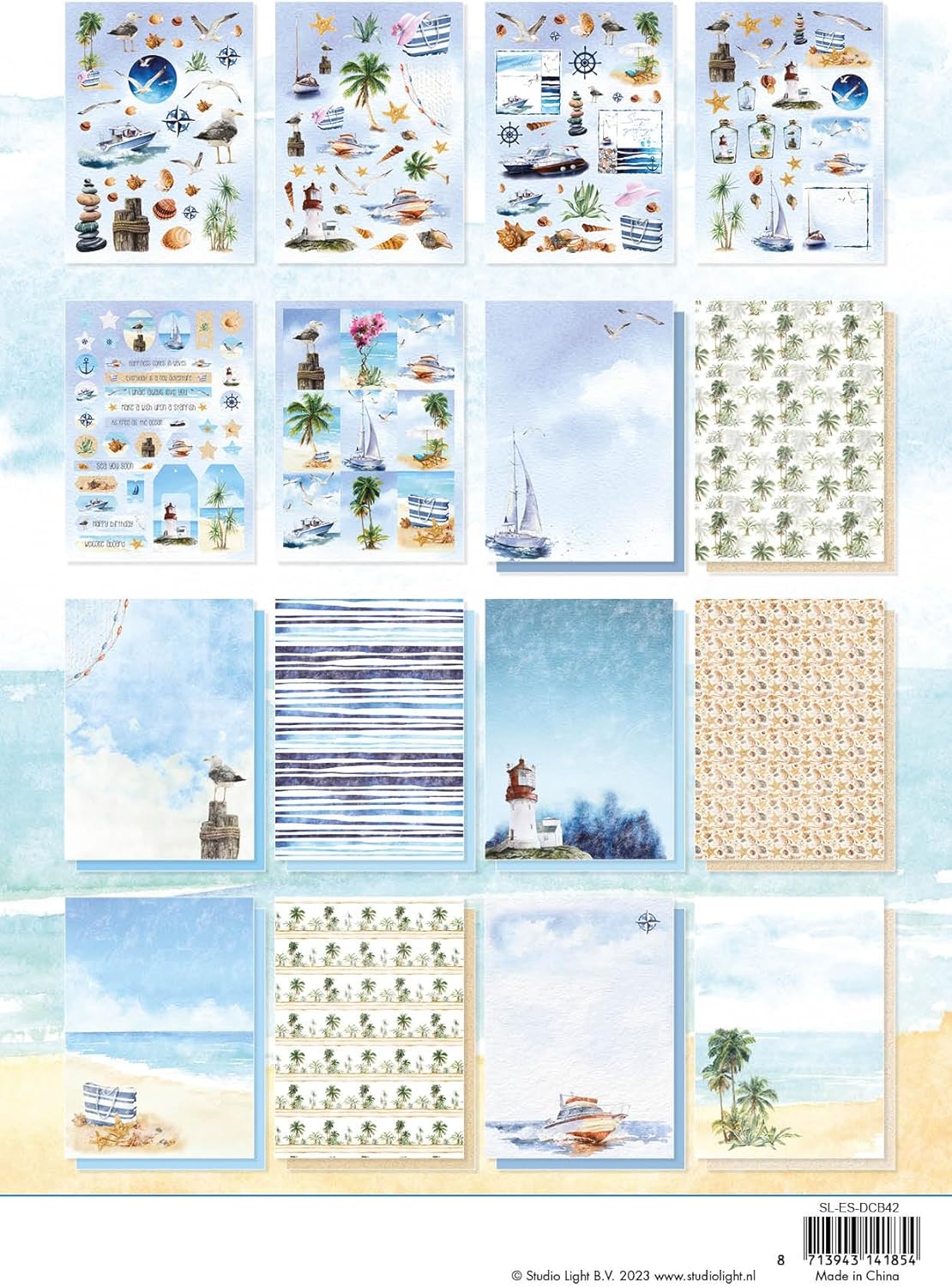 Amazon.com: Studio Light SL DIY Block Seaside Essentials 294x210x9mm 32 ...