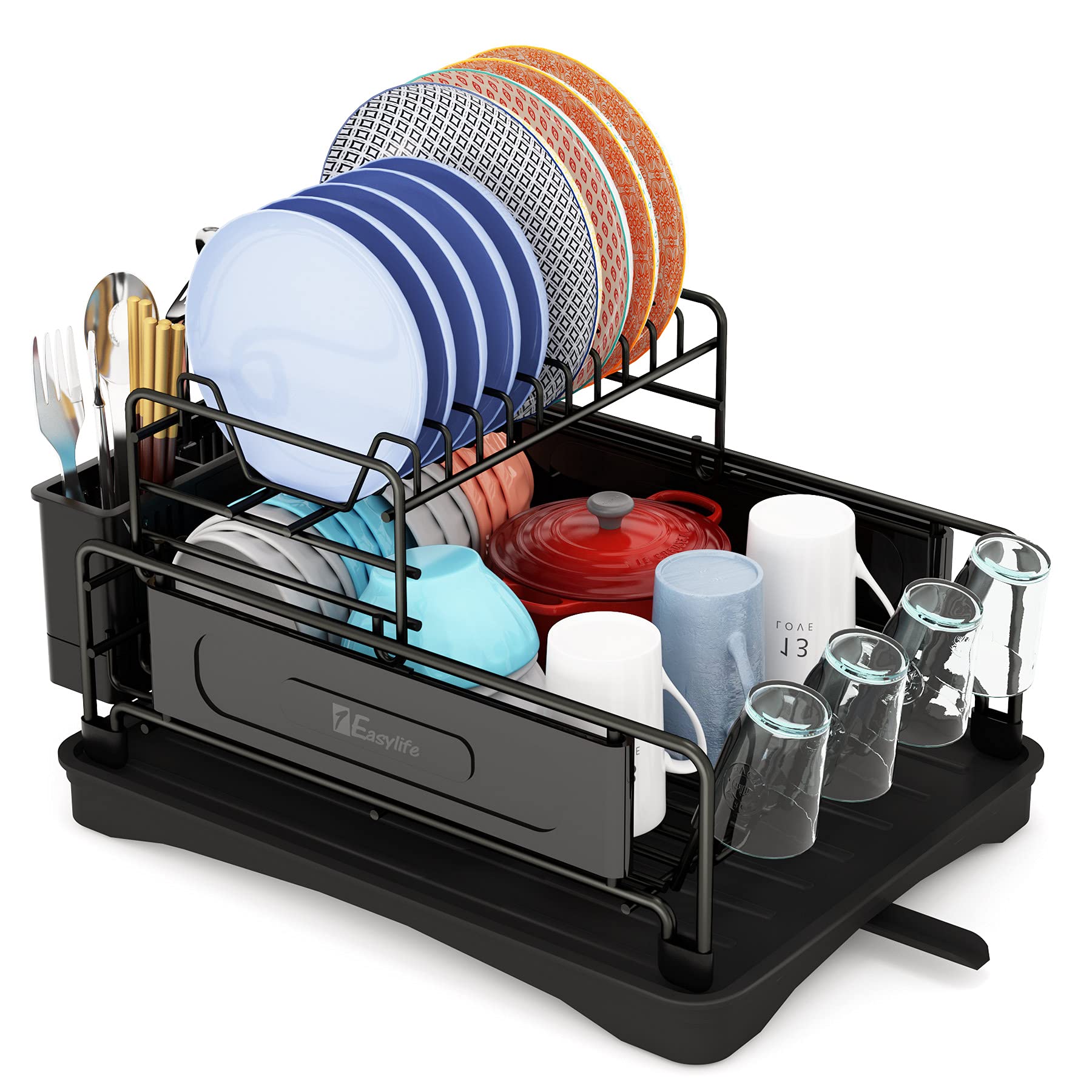 Buy 1Easylife Dish Drying Rack, 2-Tier Compact Kitchen Dish Rack ...