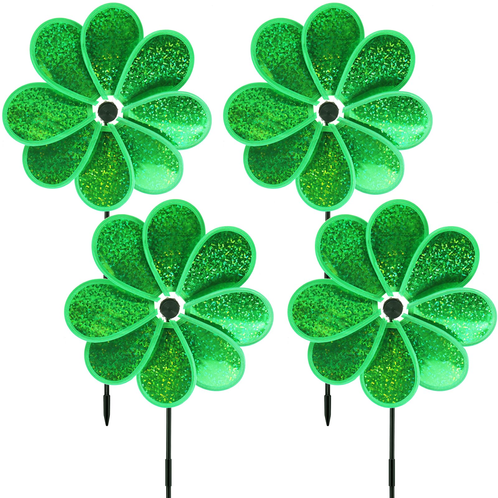 Amazon.com: 4PCS Flower Wind Spinner Sparkly Lawn Pinwheel 11.8 inch ...