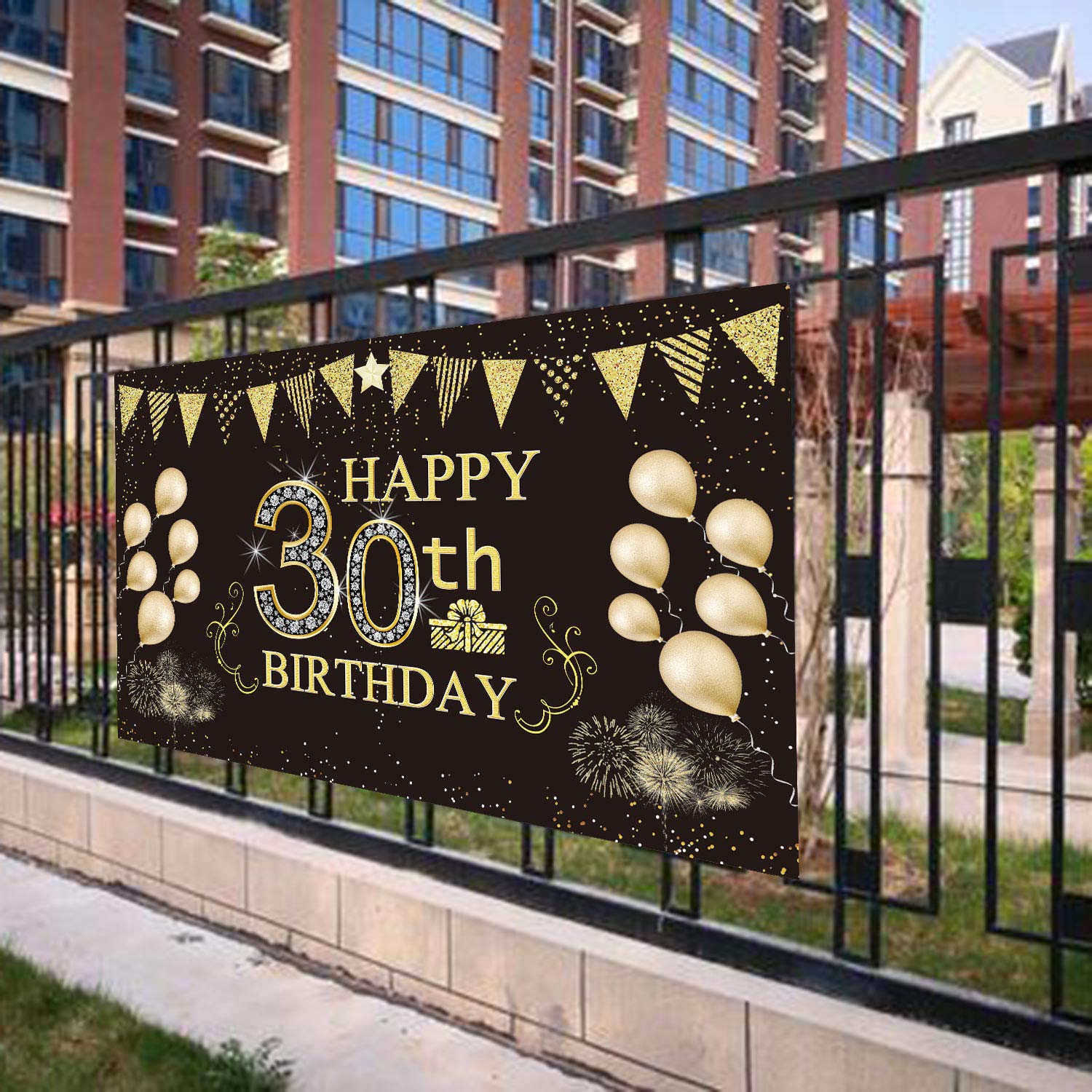6 x 3.6 ft Happy 30th Birthday Backdrop Background Banner for 30th ...