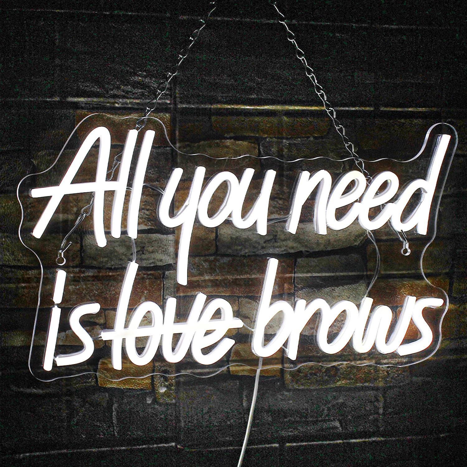 Amazon.com : WLHOPE All you need is Brows Neon Sign White Led Neon ...