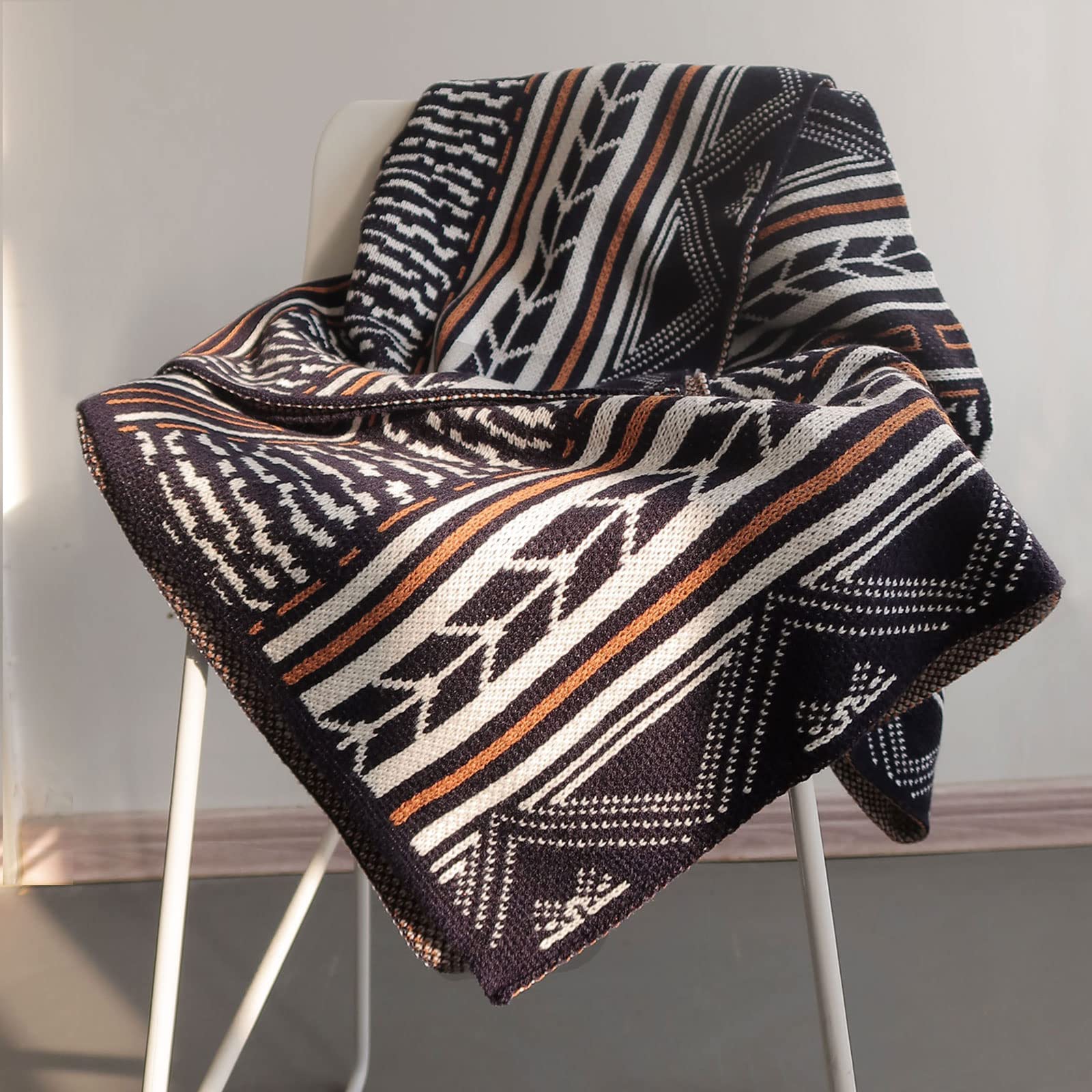 Amazon.com: ELASAD Western Throw Blanket for Couch, Rustic Blue Throw ...