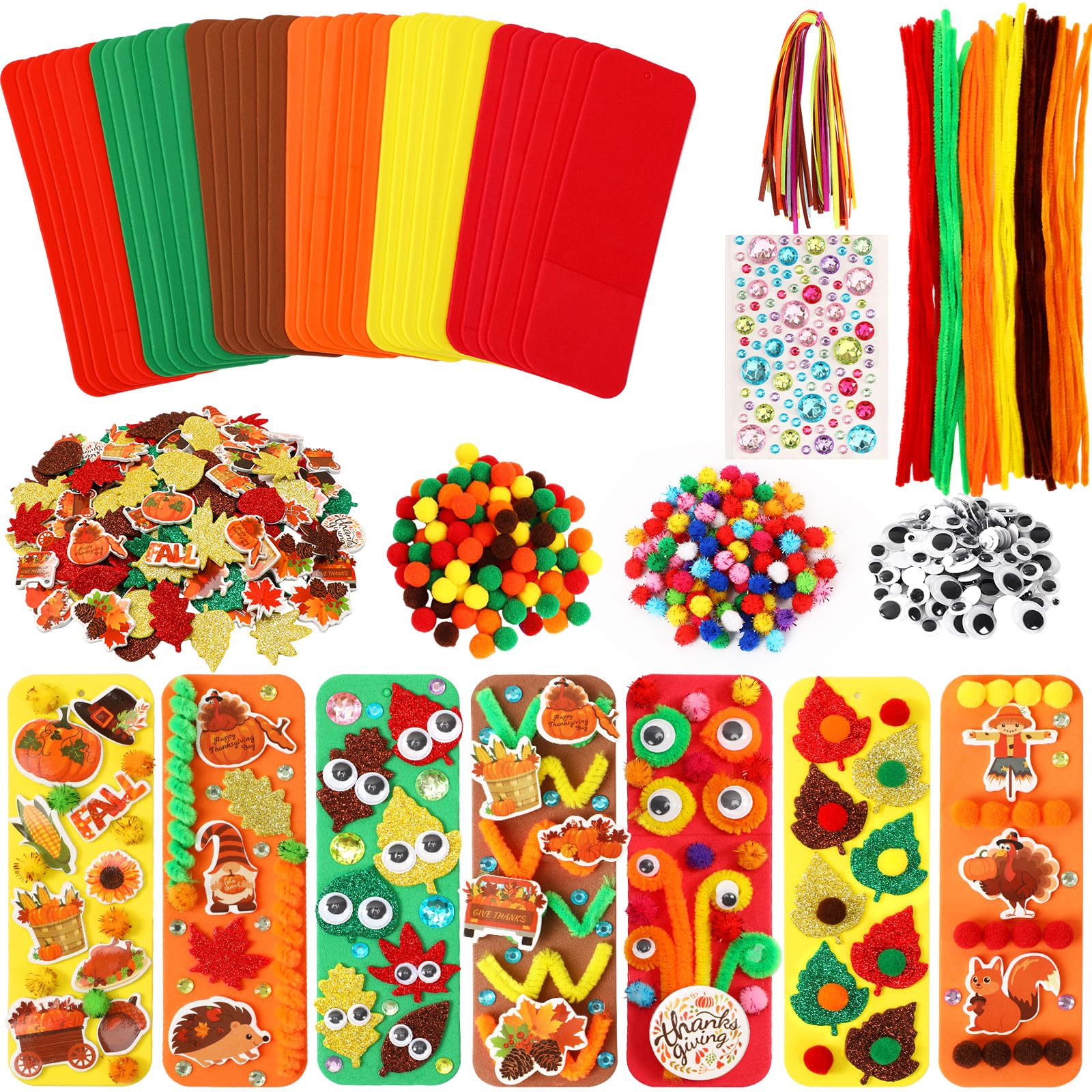 Amazon.com: JULBEAR 36 Sets Fall Crafts Kits DIY Blank Foam Decorations ...