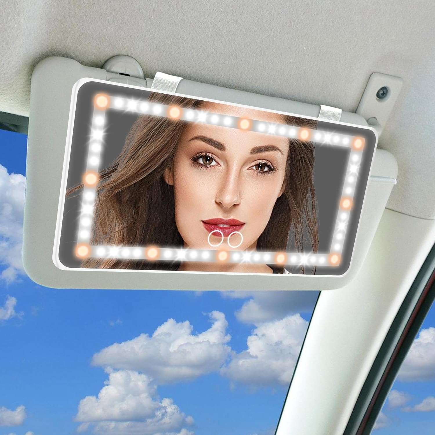 Amazon.com: Car Sun Visor Vanity Mirror, Rechargeable Led Light Car ...