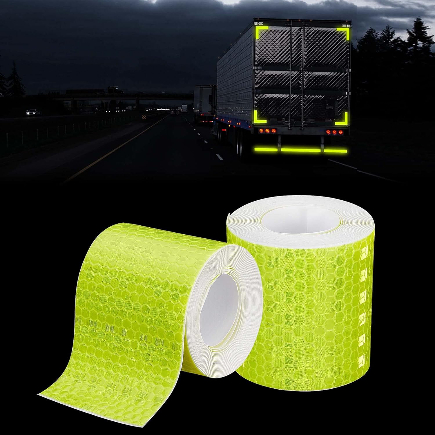 Amazon.com: TOMALL 2 Rolls 19.6ft Strong Reflective Safety Stickers ...