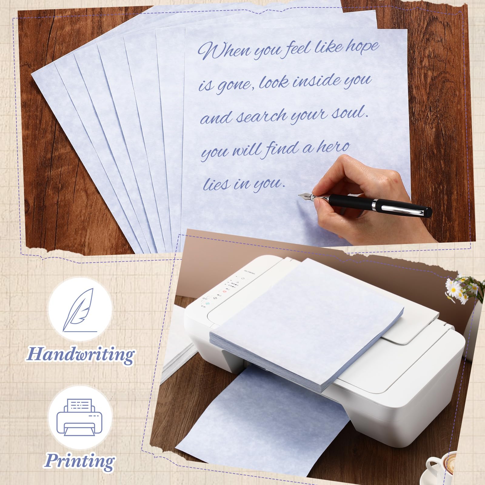 Snapklik.com : Epakh 300 Pcs Old Age Parchment Paper 8.5 X 11 Inch ...