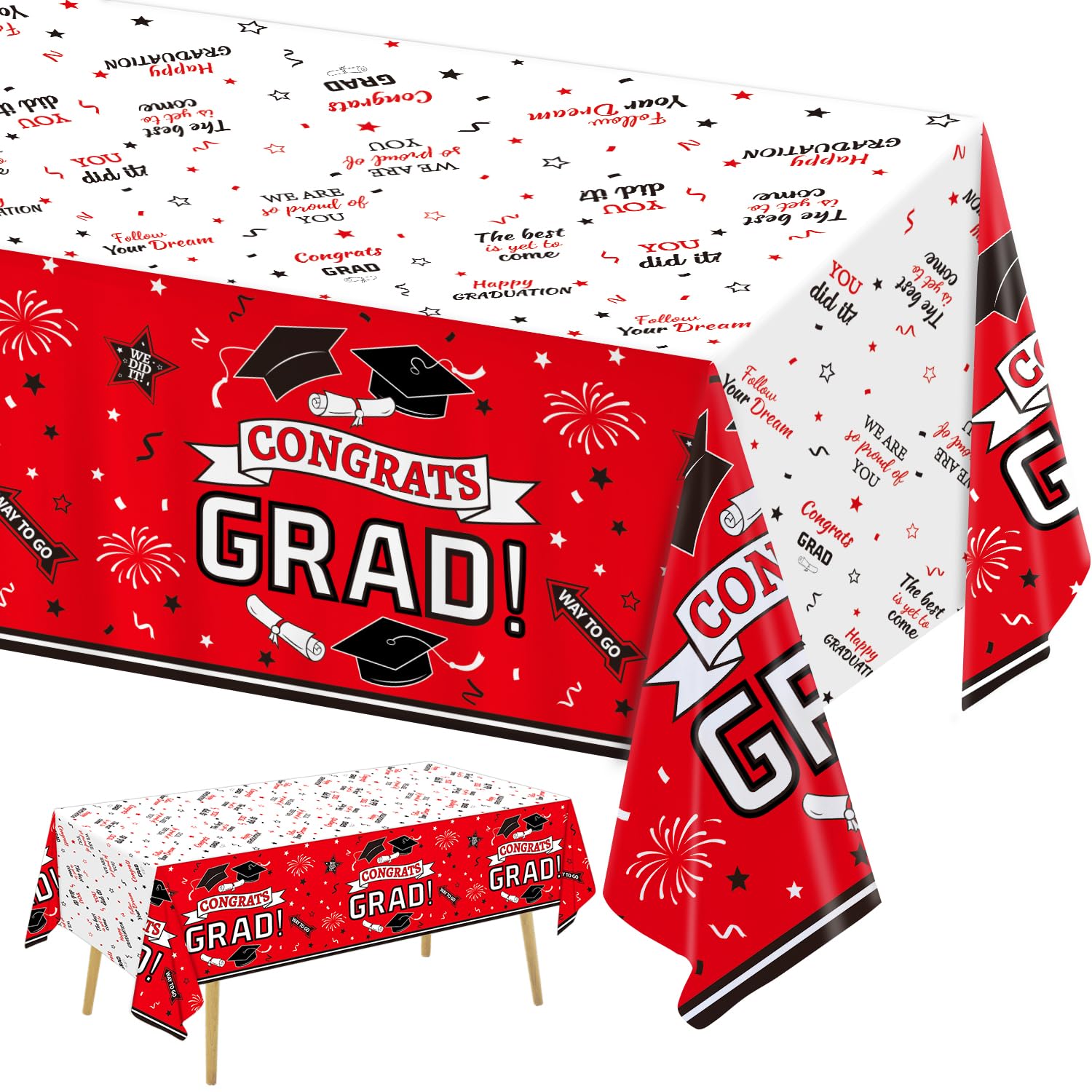 Oigco Graduation Party Decorations, Congrats Grad Graduation Tablecloth ...