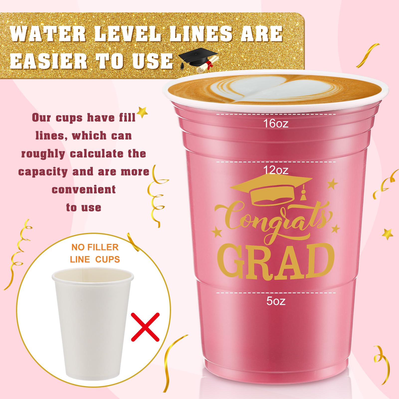 Snapklik.com : Yinder 120 Pcs Disposable Graduation Party Plastic Cups ...