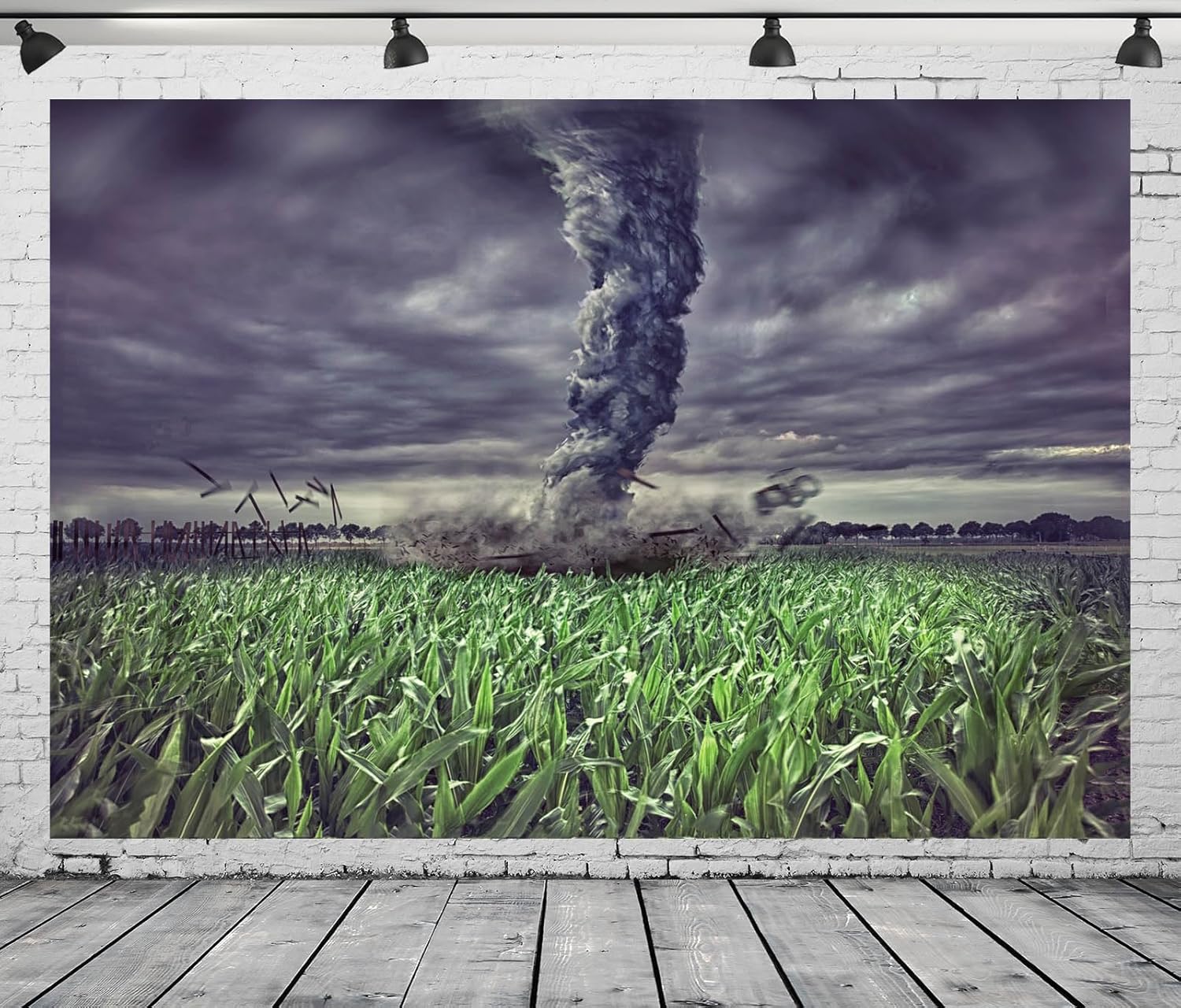 Amazon.com : CORFOTO 8x6ft Fabric Tornado Over The Meadow Backdrop for ...