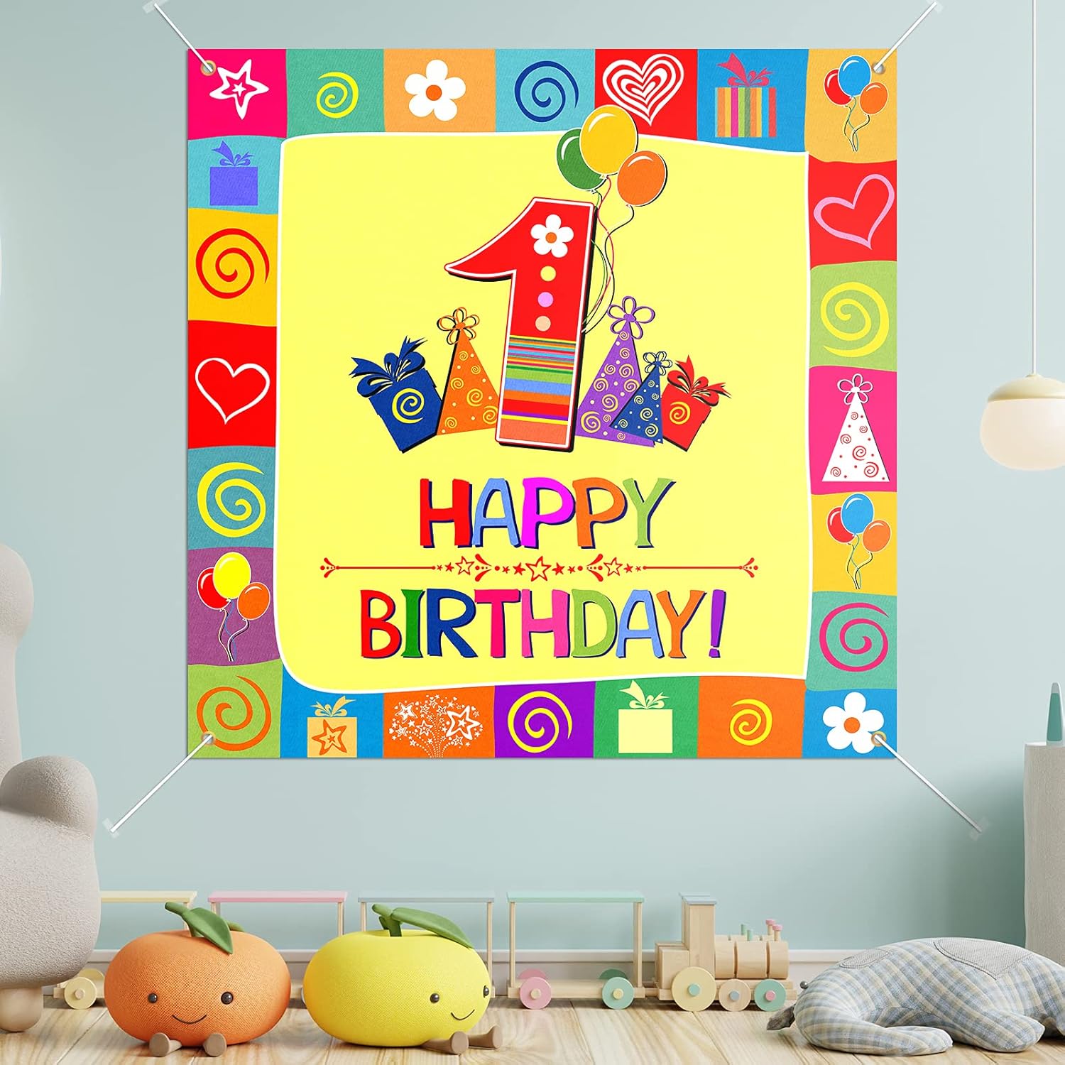Happy 1st Birthday Backdrop Banner Decor Colorful Happy One Year Old happy-1st-birthday-backdrop-banner-decor-colorful-happy-one-year-old