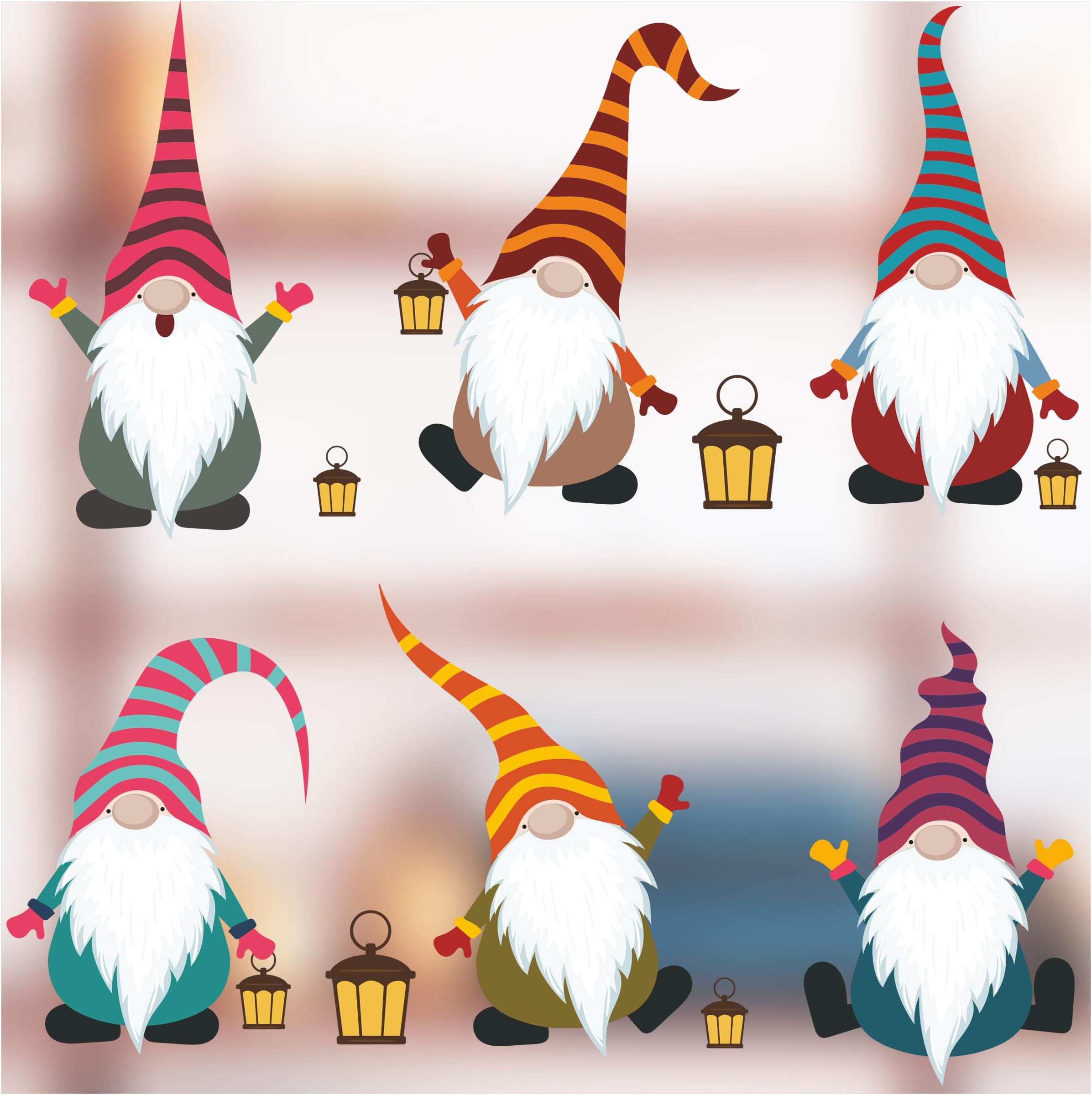 EACHPT Sticker Noel Fenetre Statique,9 Pièces Stickers de noel a Coller ...