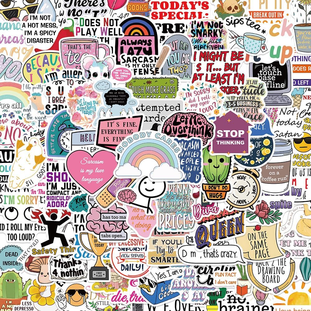 Amazon.com: 102pcs Prank Meme Hilarious Sticker Hard Hats Funny ...