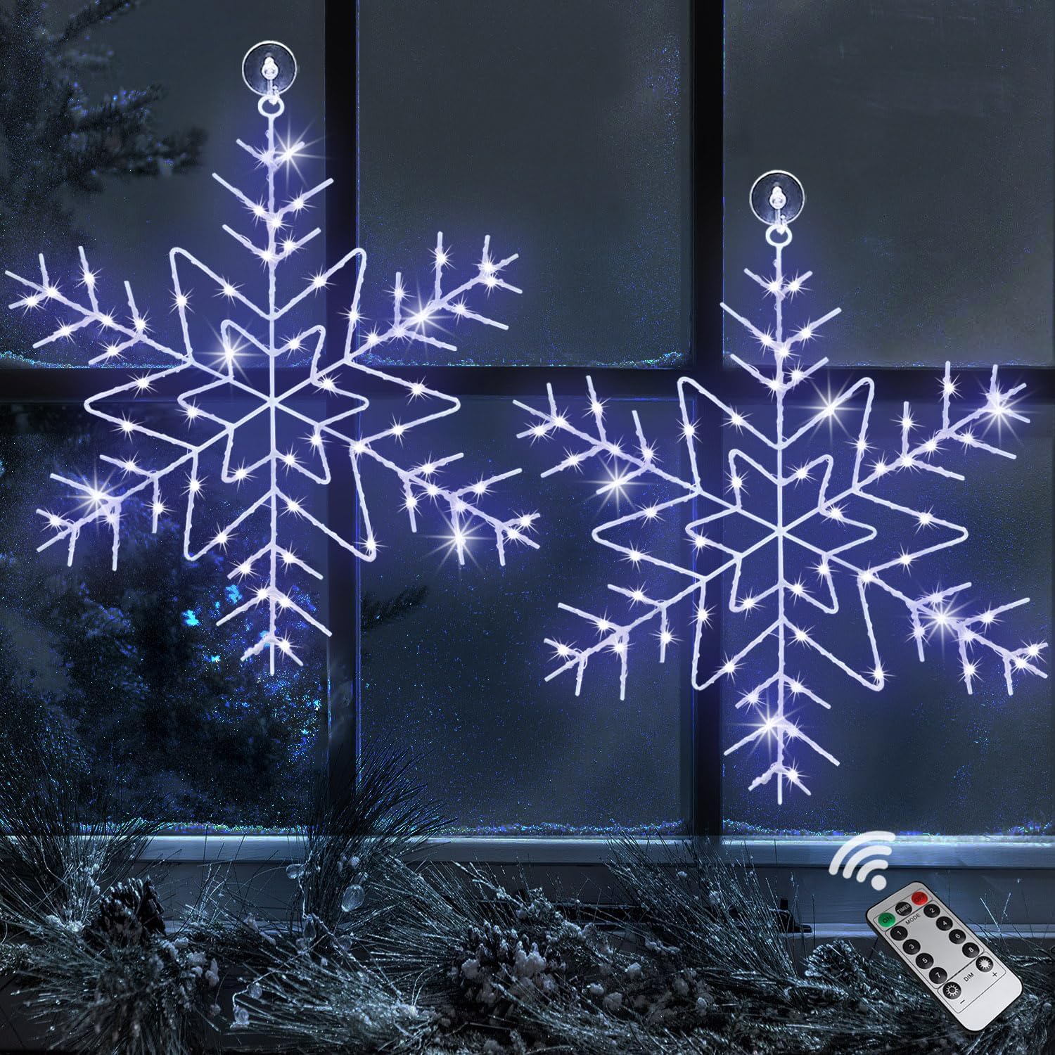 Amazon.com: Zimati Christmas Snowflake Window Lights Decorations,12IN ...