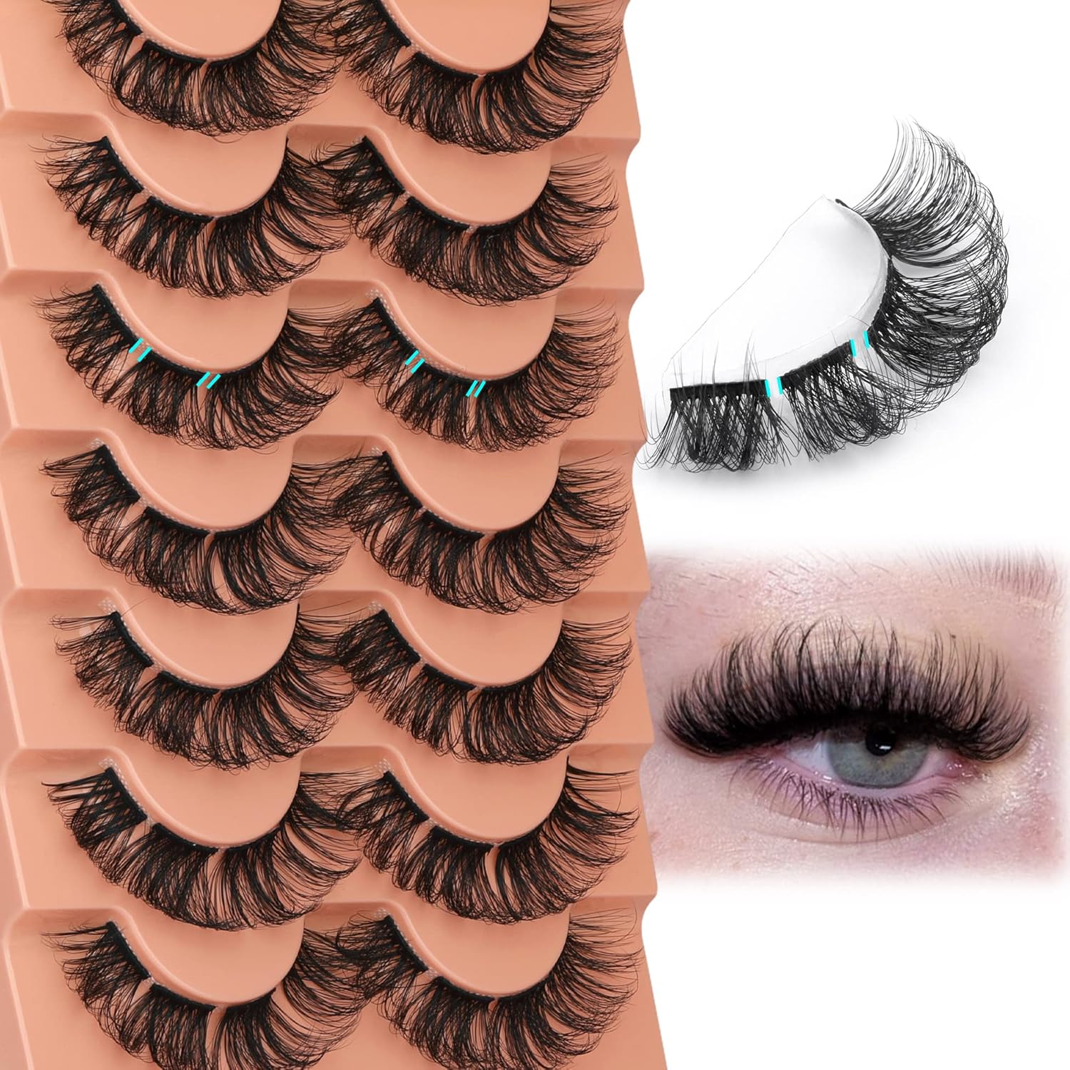 Amazon.com: TOOCHUNAG D Curl Lash Clusters Fluffy False Eyelashes 18mm ...