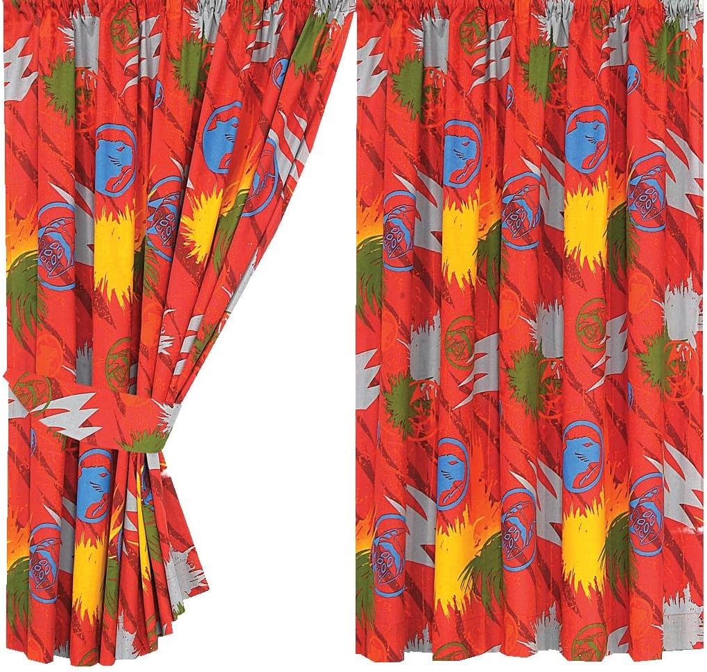 Character World Power Rangers Fury Curtains with Tie Backs, 72 Inch ...