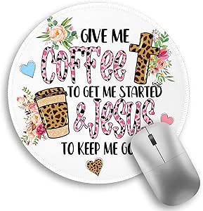 Amazon.com: Positive Round Mouse Pad, Funny Small Mouse Pad with Non ...