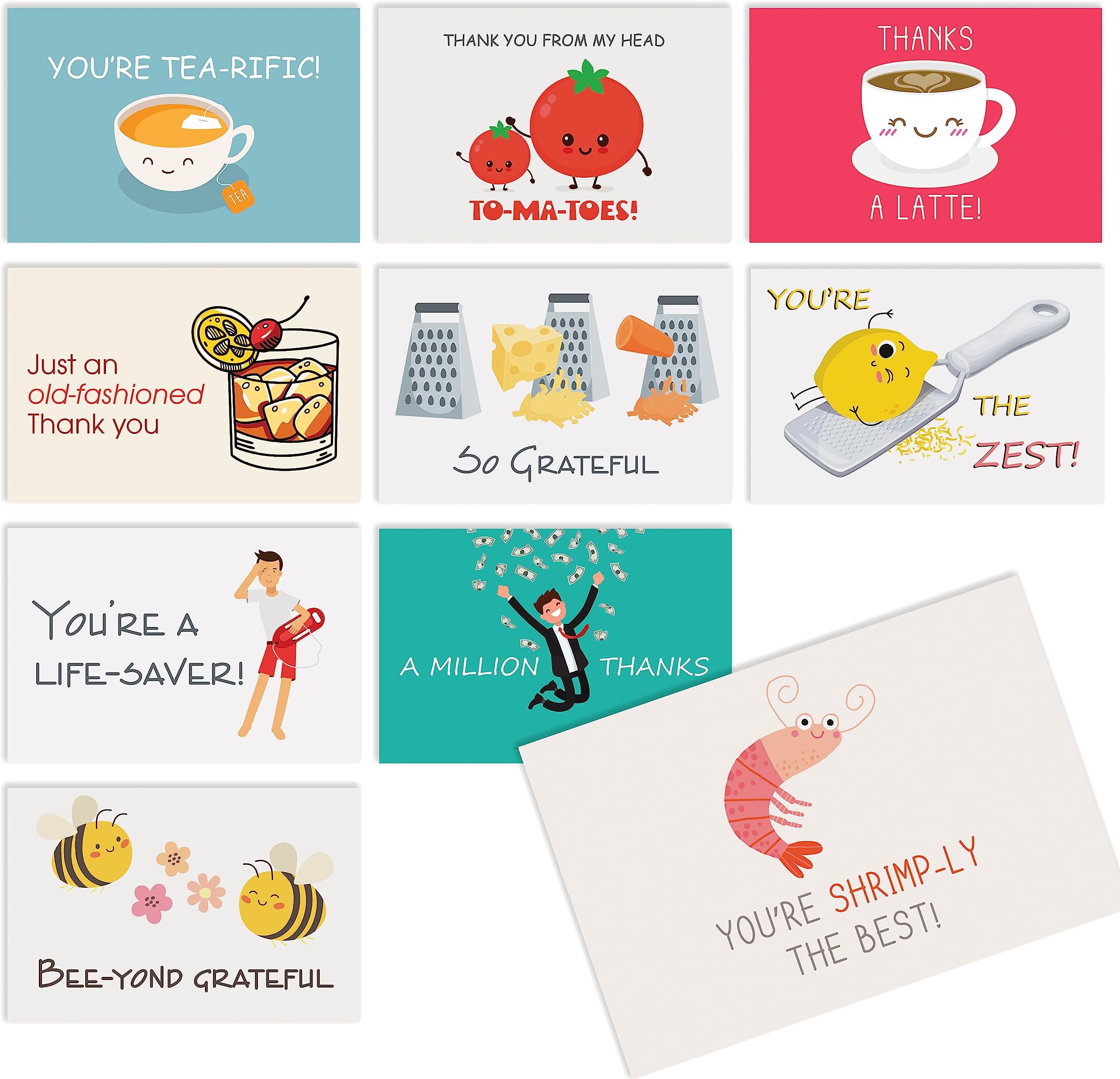 Amazon.com : Dinifee 40 Set Funny Thank You Cards with Envelopes and ...