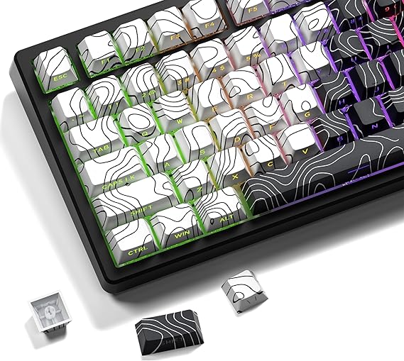 Amazon.com: XVX Topographic PBT Keycaps,Side Printed Shine Through ...
