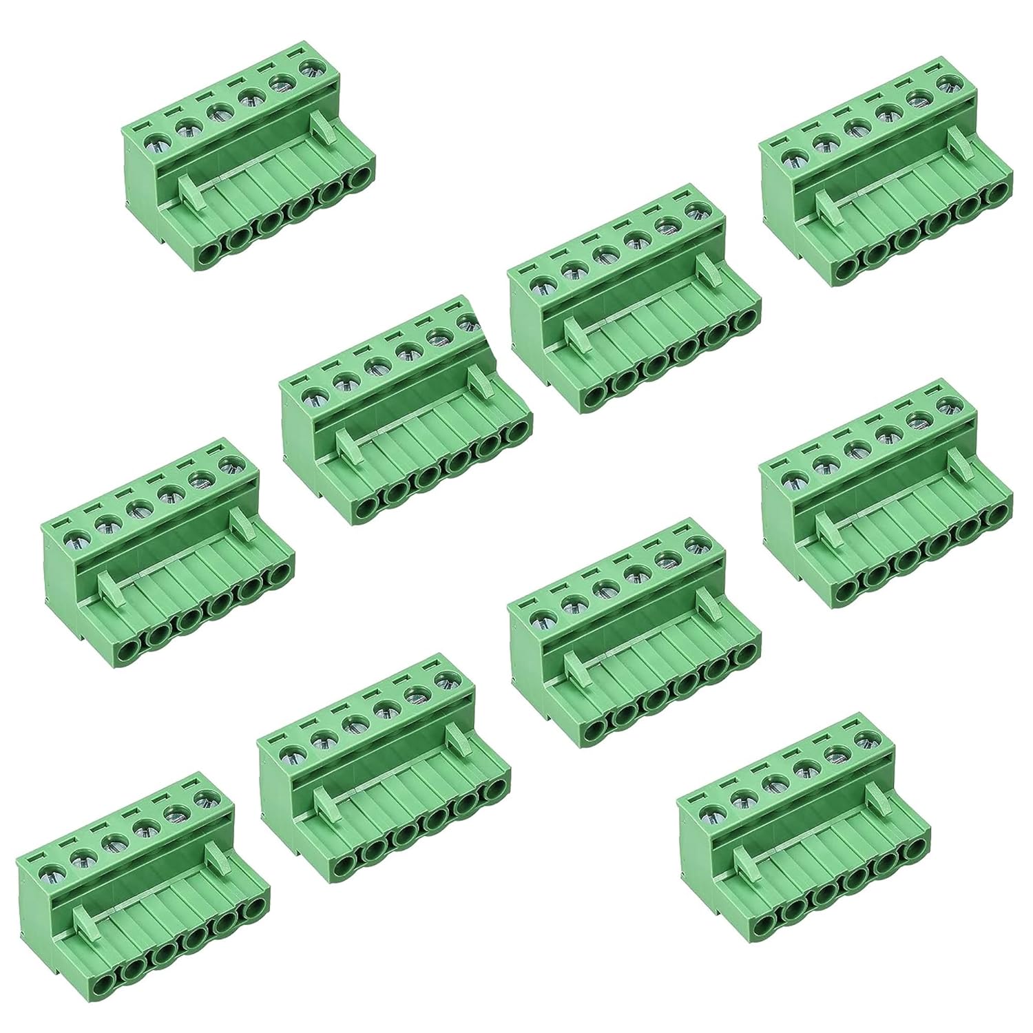 10 PCS 6 Pin 5.08mm Pitch Pluggable PCB Angle Screw Terminal Block Plug ...