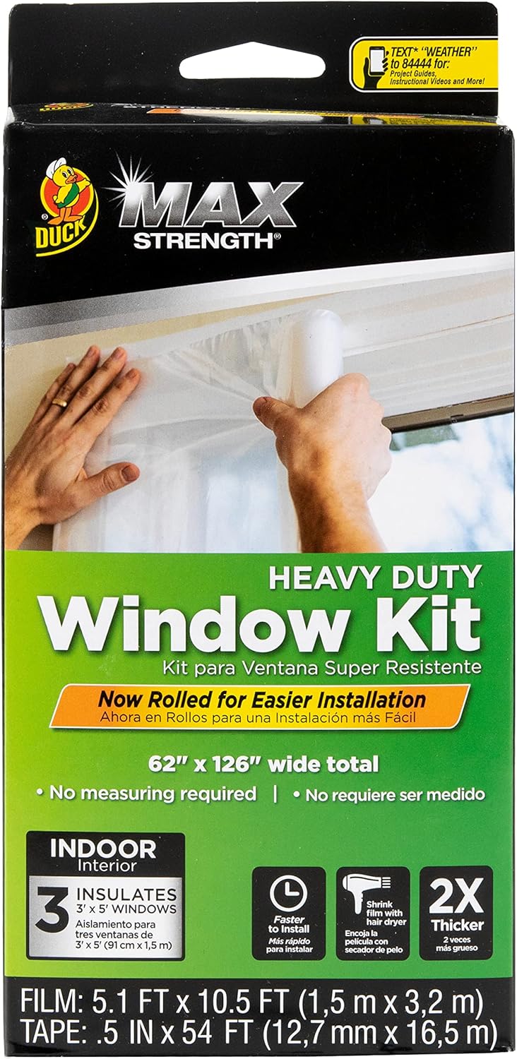 Duck Brand MAX Strength Rolled Window Insulation Kit, 62 in. x 126 in ...
