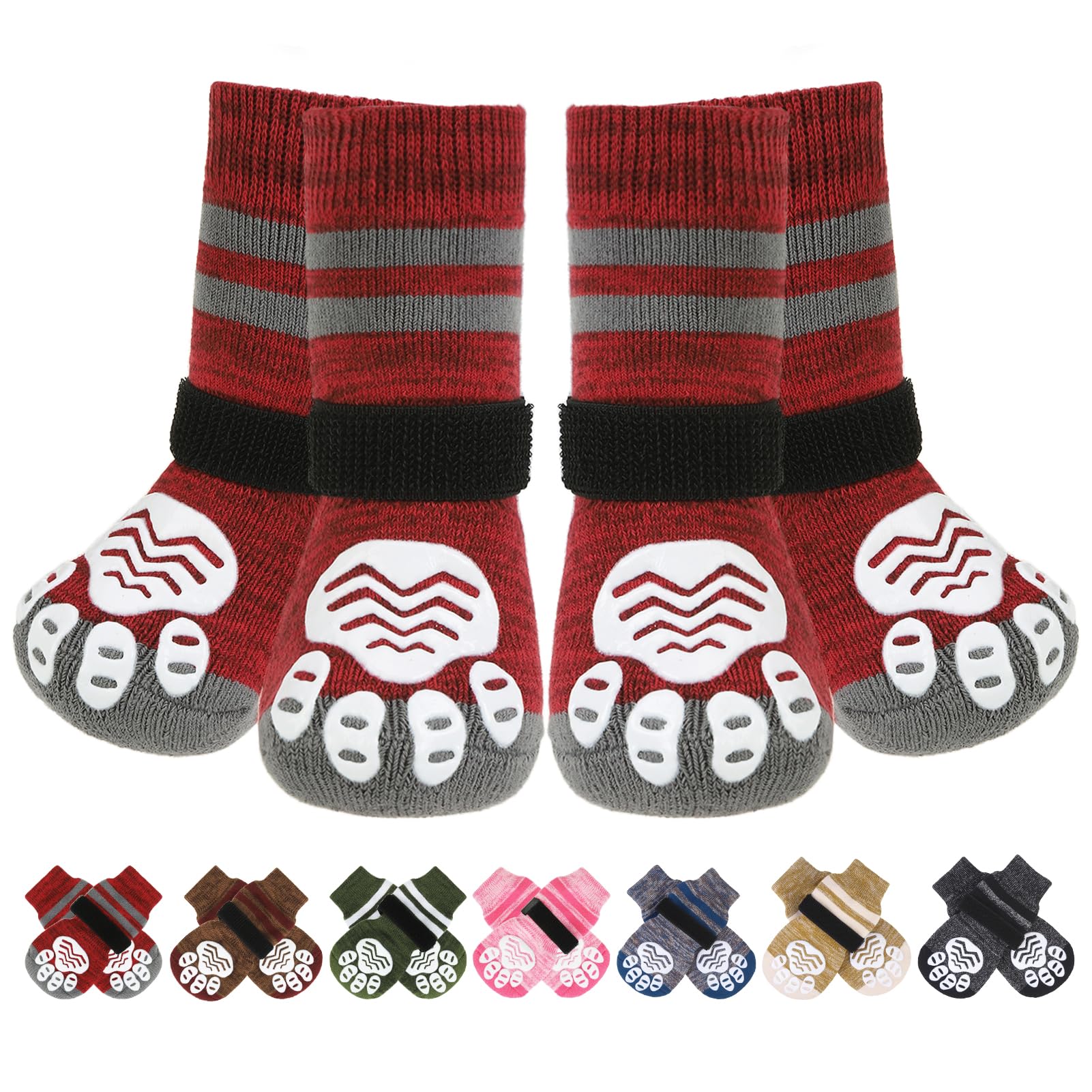 Amazon.com : PUPTECK Anti-Slip Dog Socks with Double Sides Grips ...