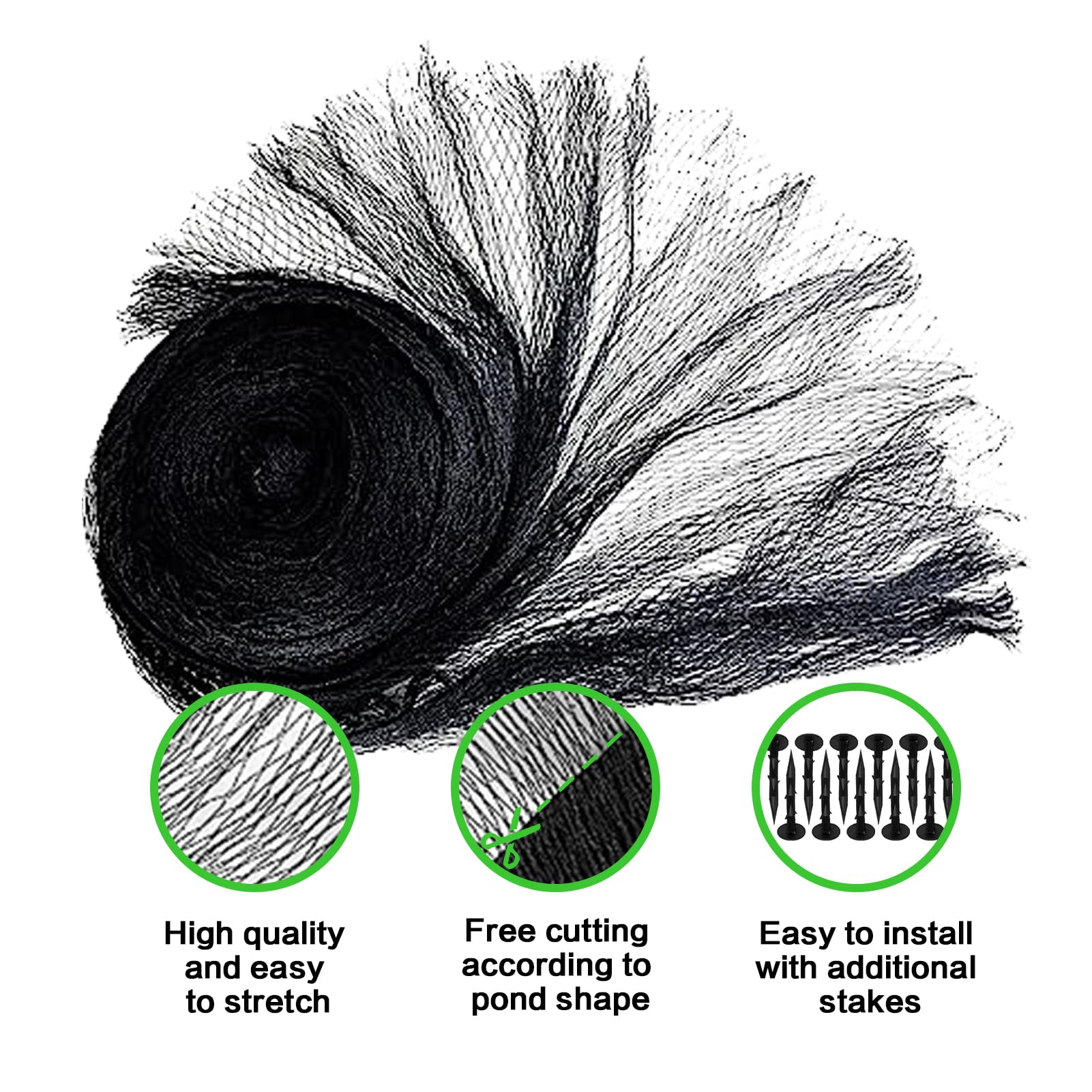 Snapklik.com : Kio Pond Netting,2030FT,3/8 Mesh Pond Netting For Koi ...