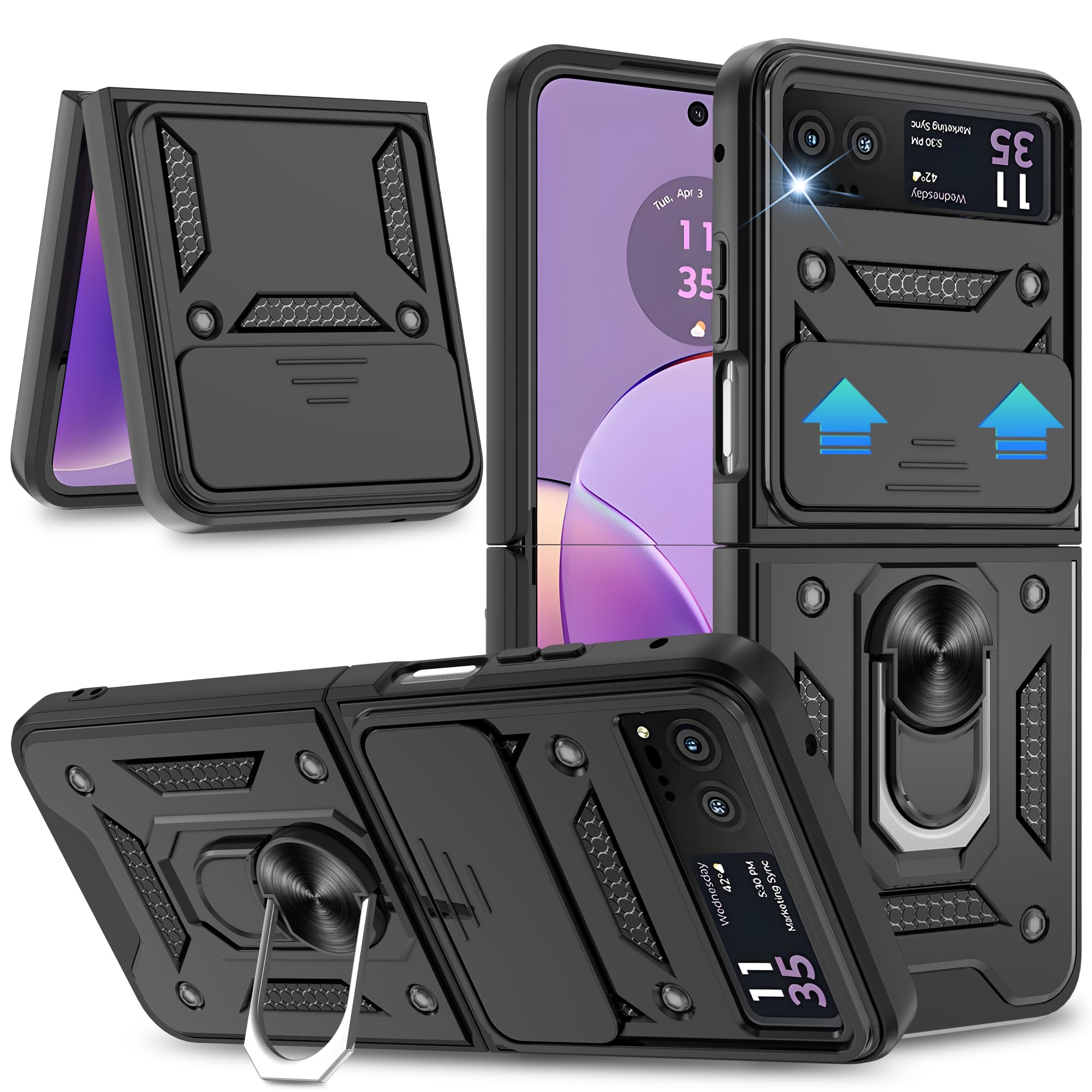 Amazon.com: for Motorola Razr 2023 Case with Slide Camera Cover, 360 ...