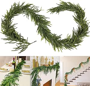Amazon.com: Norfolk Pine Garland, Real Touch Norfolk Pine Garland, Artificial Pine Greenery ...