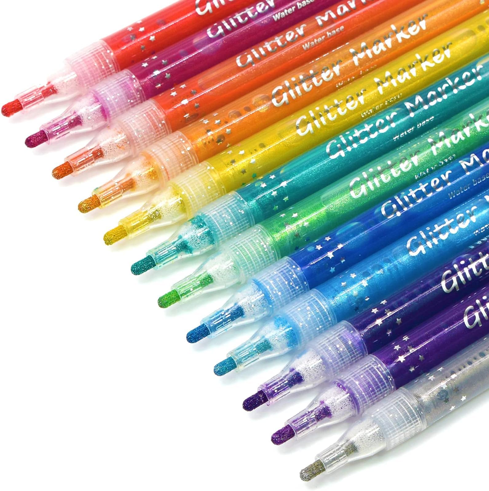 Sparkly Pens Mua Ohuhu Pen 12 Glitter Colors Metallic Shimmer Marker ...