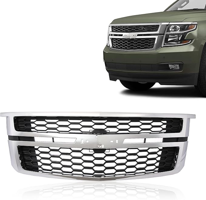 Amazon.com: KARPAL Front Upper Bumper Grille Chrome Compatible with ...