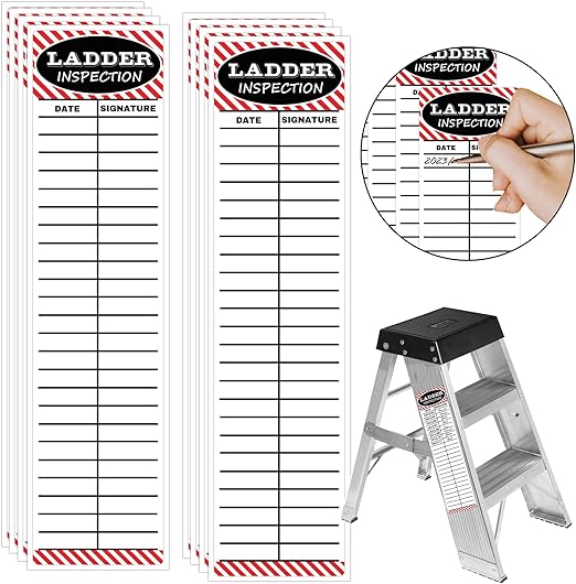 Amazon.com: Ladder Inspection Labels Safety Stickers for Ladders 8.5 x ...