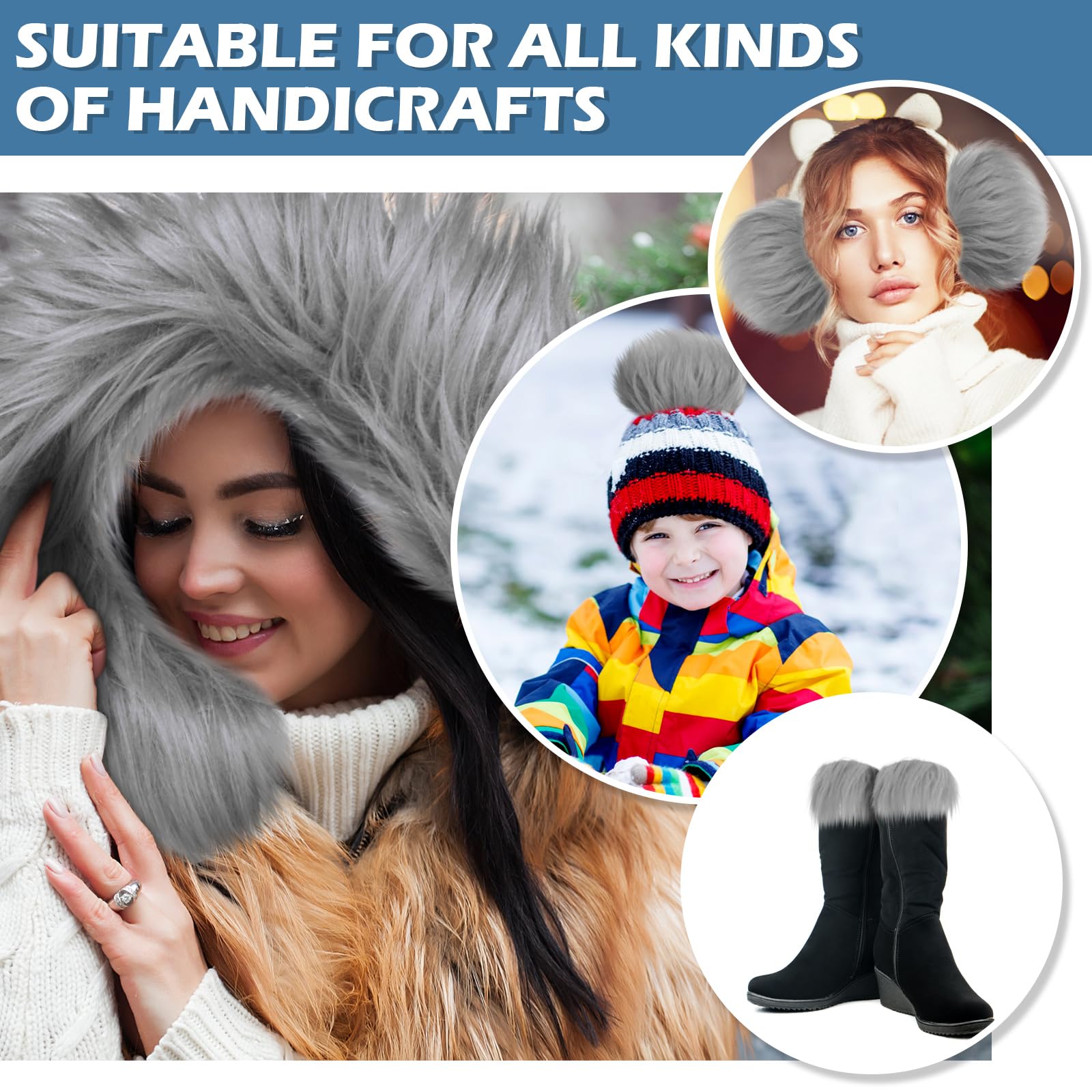 Snapklik.com : Tatuo Faux Fur Fabric Christmas Fluffy Fuzzy Craft Fake ...