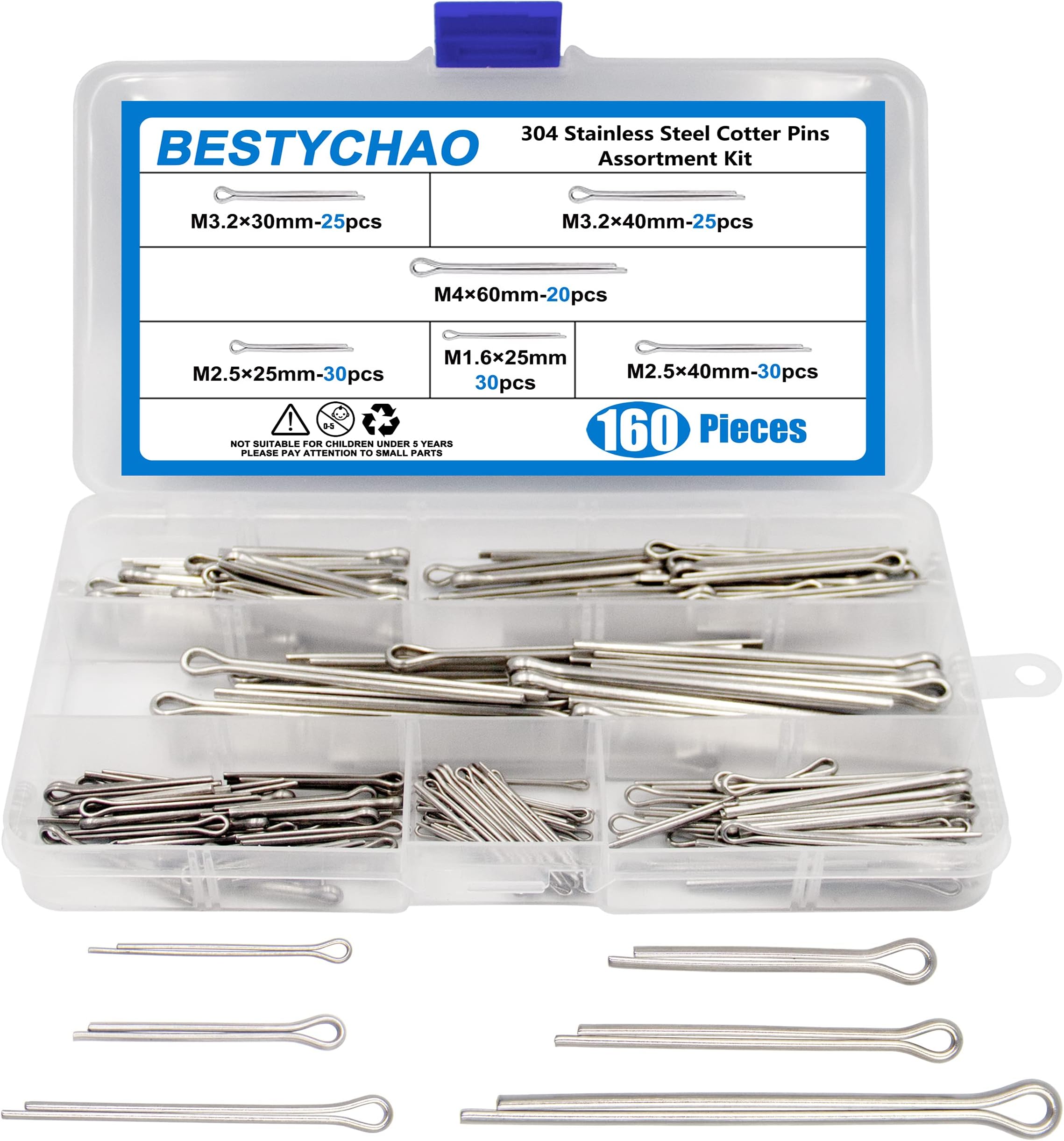 Cotter Pin Split Pins Large Sizes Fasteners 144pc AST13 : Amazon.co.uk ...