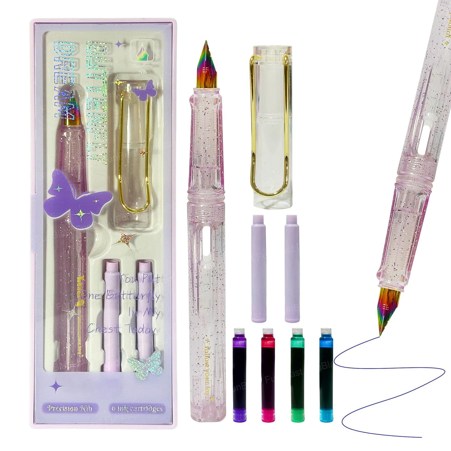 FunBlast Fountain Pen for Girls - Luxury Fountain Pen Set, Aesthetic ...