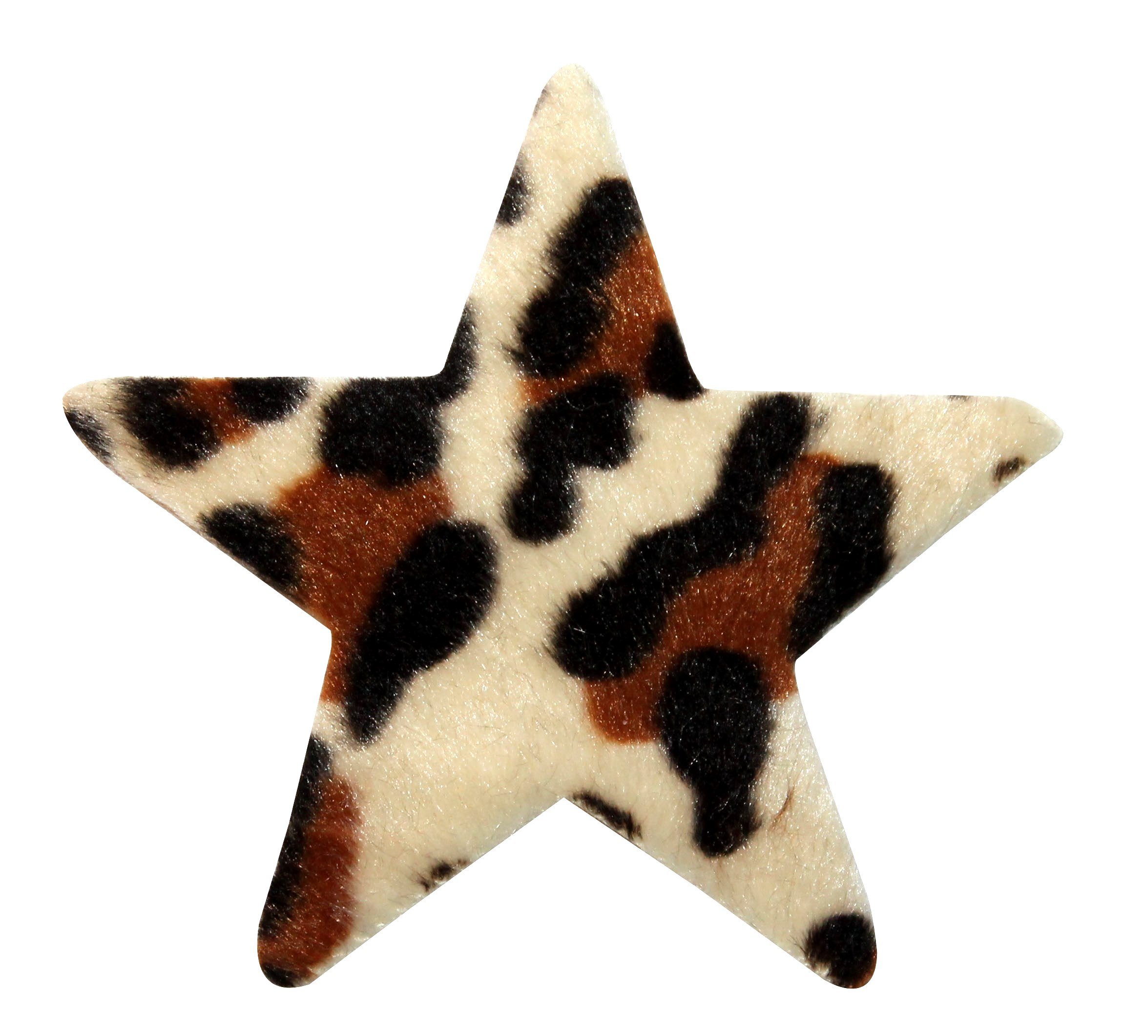 Amazon.com: ID 9063 Fuzzy Leopard Print Star Patch Craft Shape Symbol ...