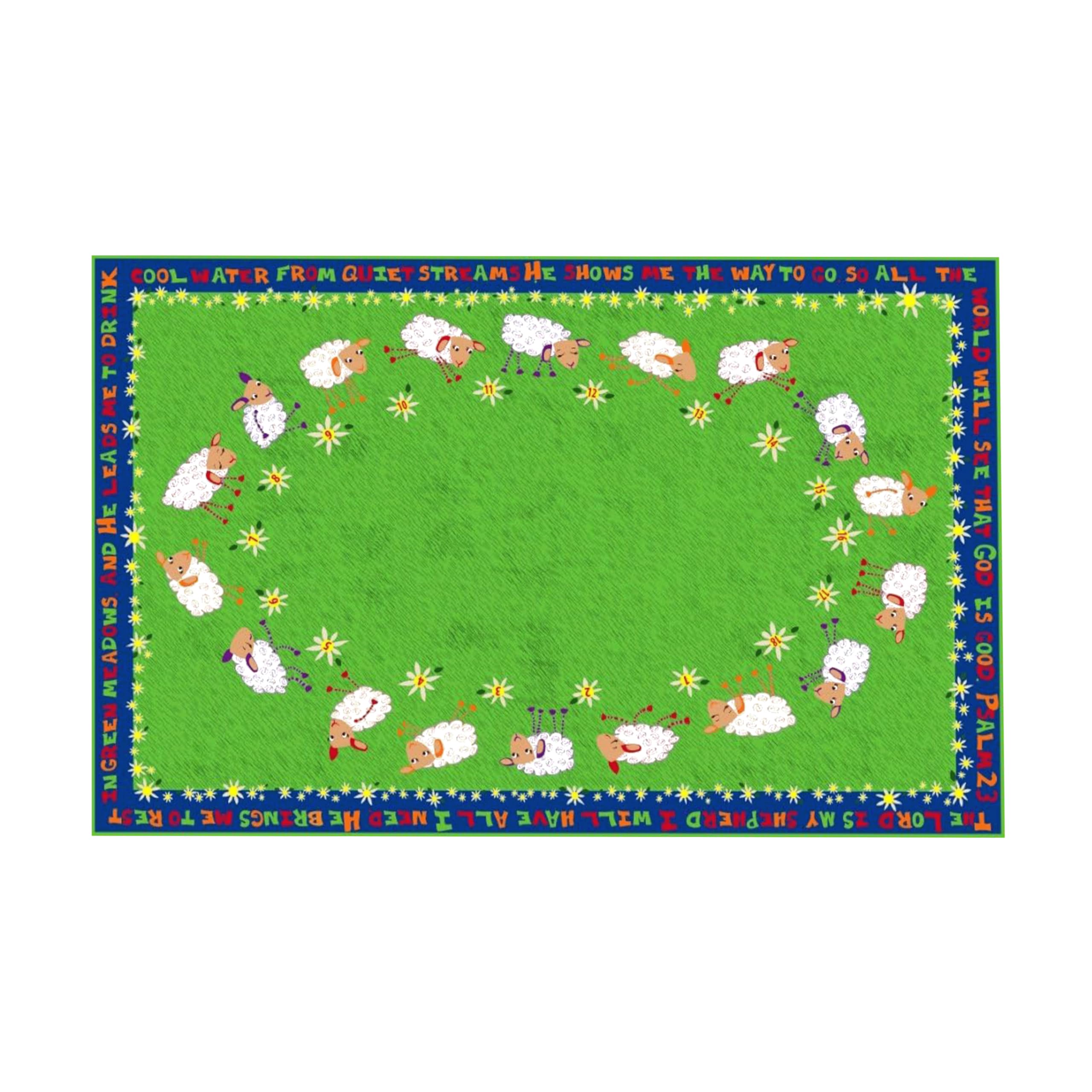 Amazon.com: Kids Carpet Little Lambs of God Sunday School Rug 6' x 8'6 ...