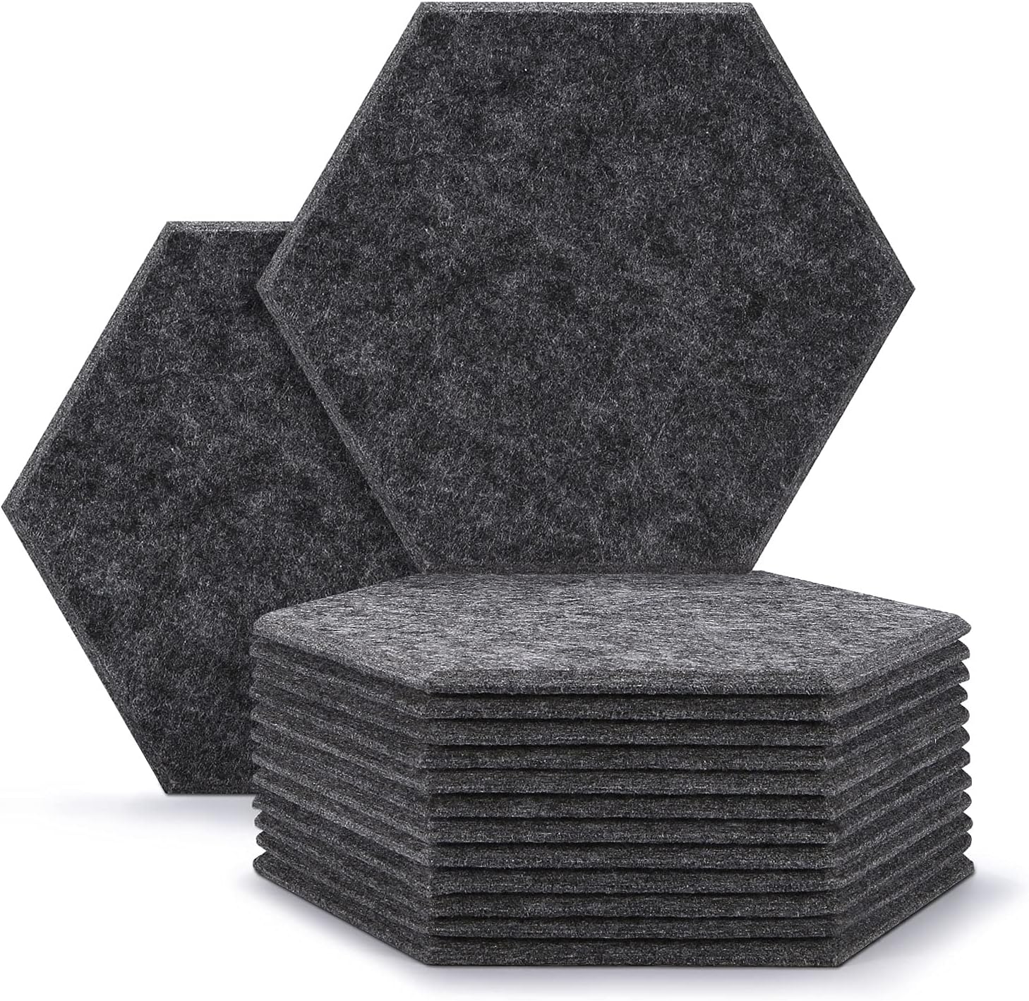 AGPTEK 12 Packs Acoustic Absorption Panels, AGPTEK 30x26x0.9cm Hexagon ...