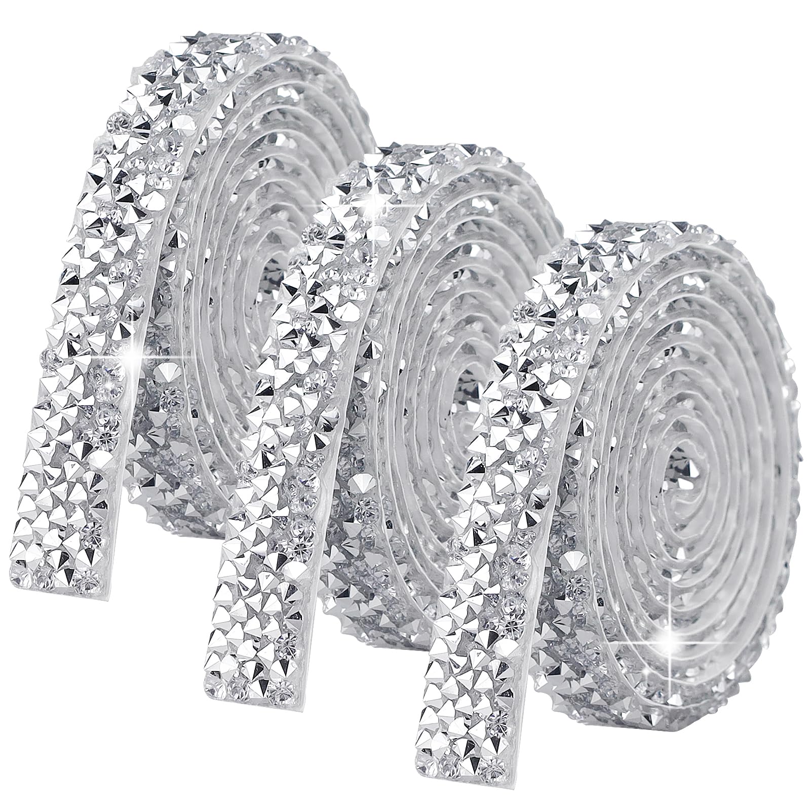 HXMJIED 3 Pack Self Adhesive Ribbon, 3 Yards Resin Rhinestone Ribbons ...
