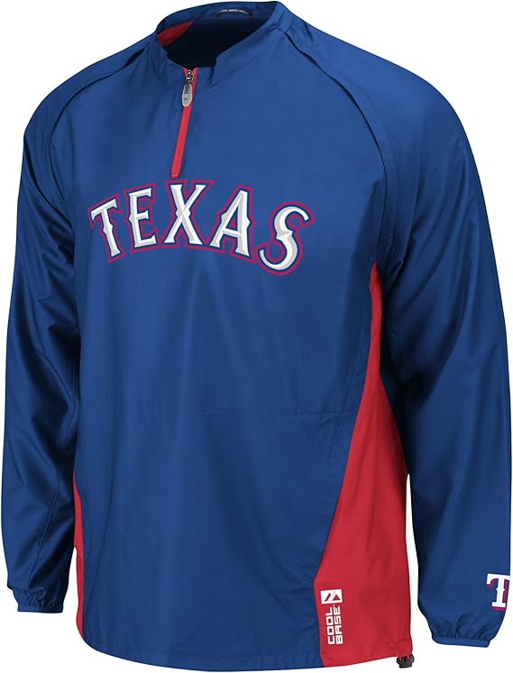 Amazon.com : MLB Texas Rangers Adult Long Sleeve 1/4 Zip V-Neck Gamer ...