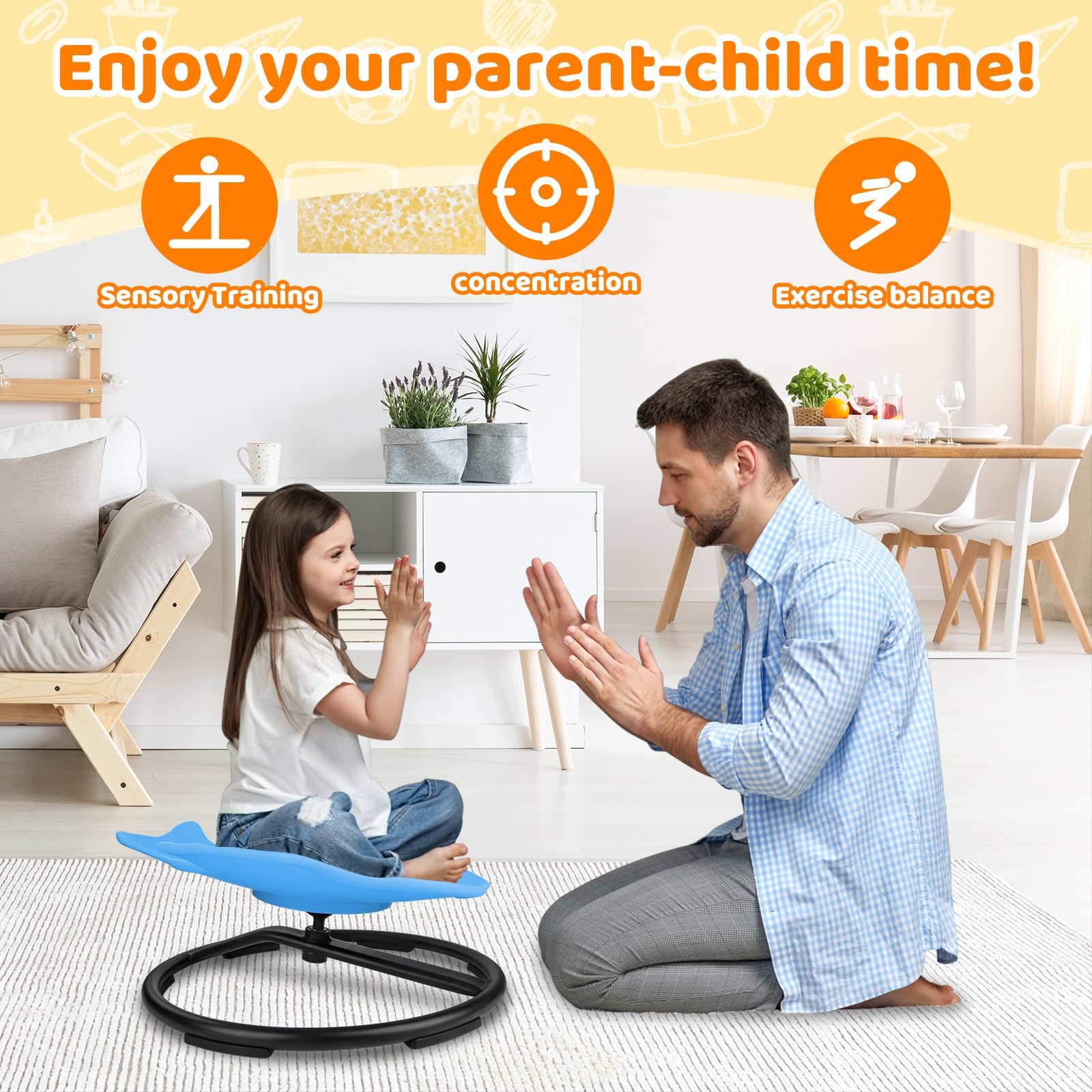 Toddler Spinning Seat Sensory Spinning Chair For Kids - Sit & Spin Toy ...