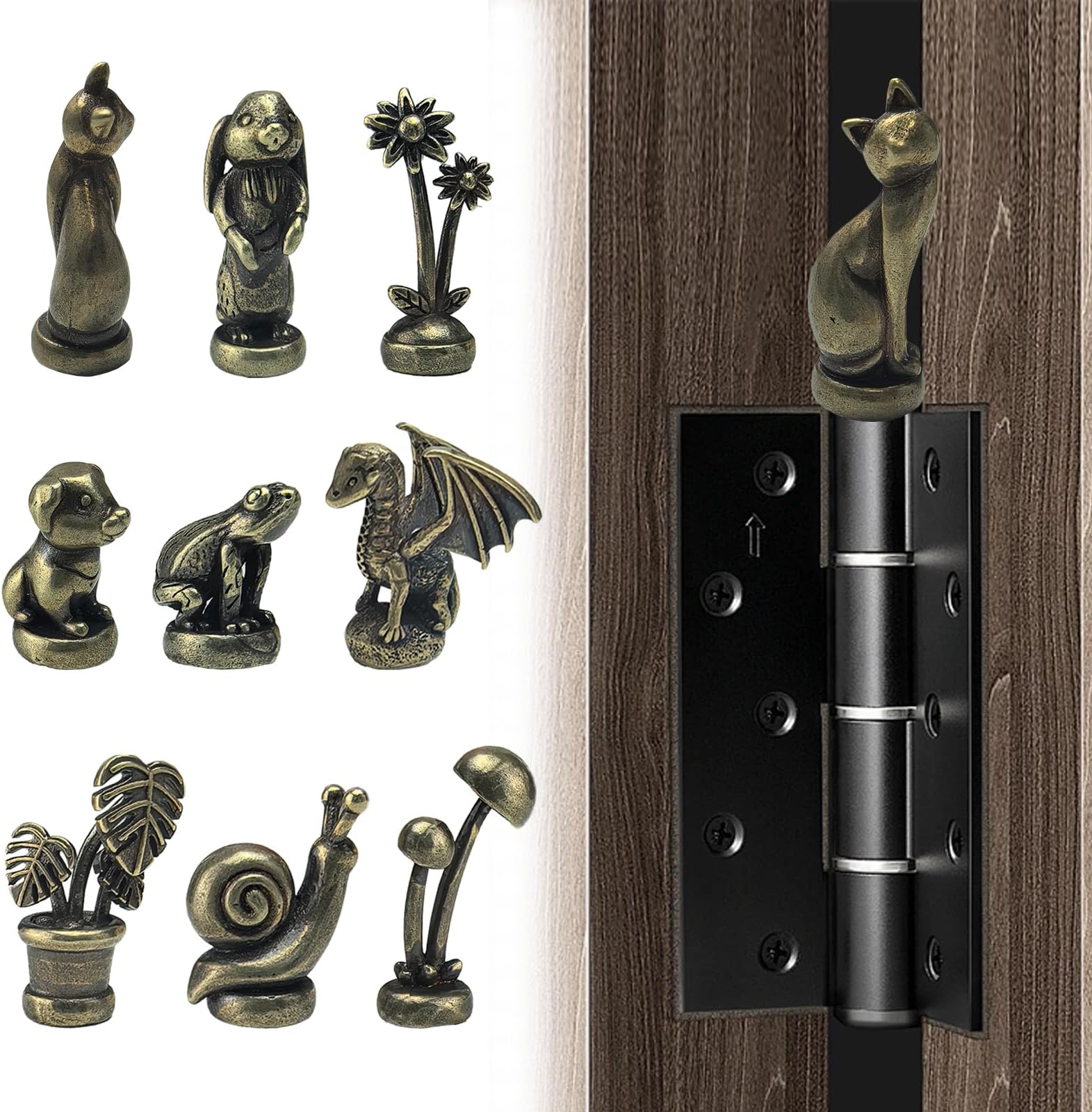 Amazon.com: Cat Decorative Topper Set of 6 - Magnetic Hinge Head ...