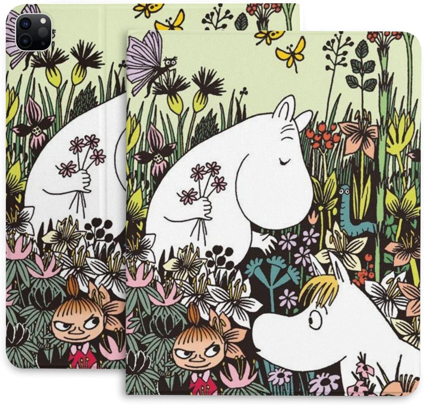 Amazon | Moomin ムーミン Ipad 2020 Pro ペン収納 ペンホルダー付き スタンド機能付き 三つ折り 手帳型 全面保護 ...