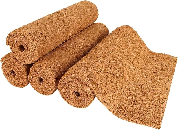 LOLYSIC 4 Rolls Coco Liner Roll for Hanging Baskets, 40x100cm /16"x40" Coco Planter Liners Rolls ...
