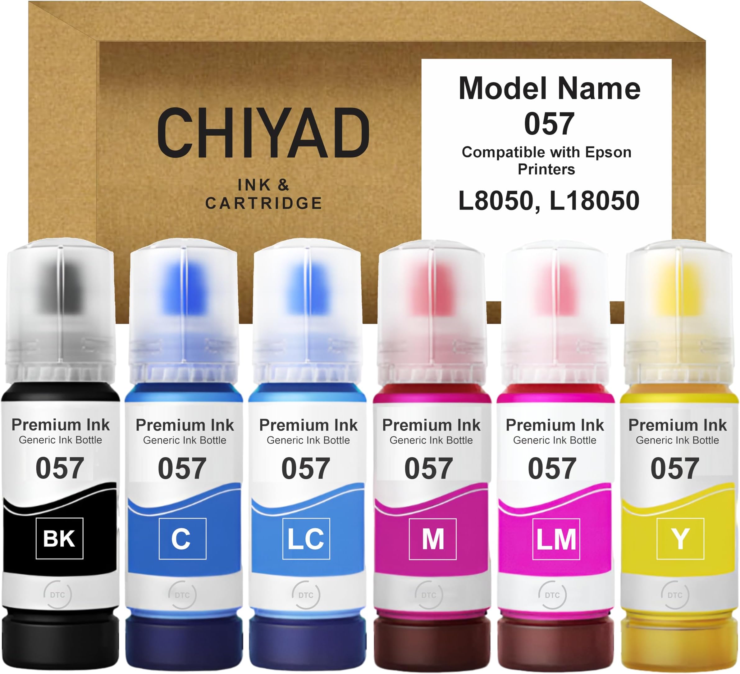 Ravaria 057 Refill Ink for Epson L8050, L18050 Printer - Compatible Ink ...