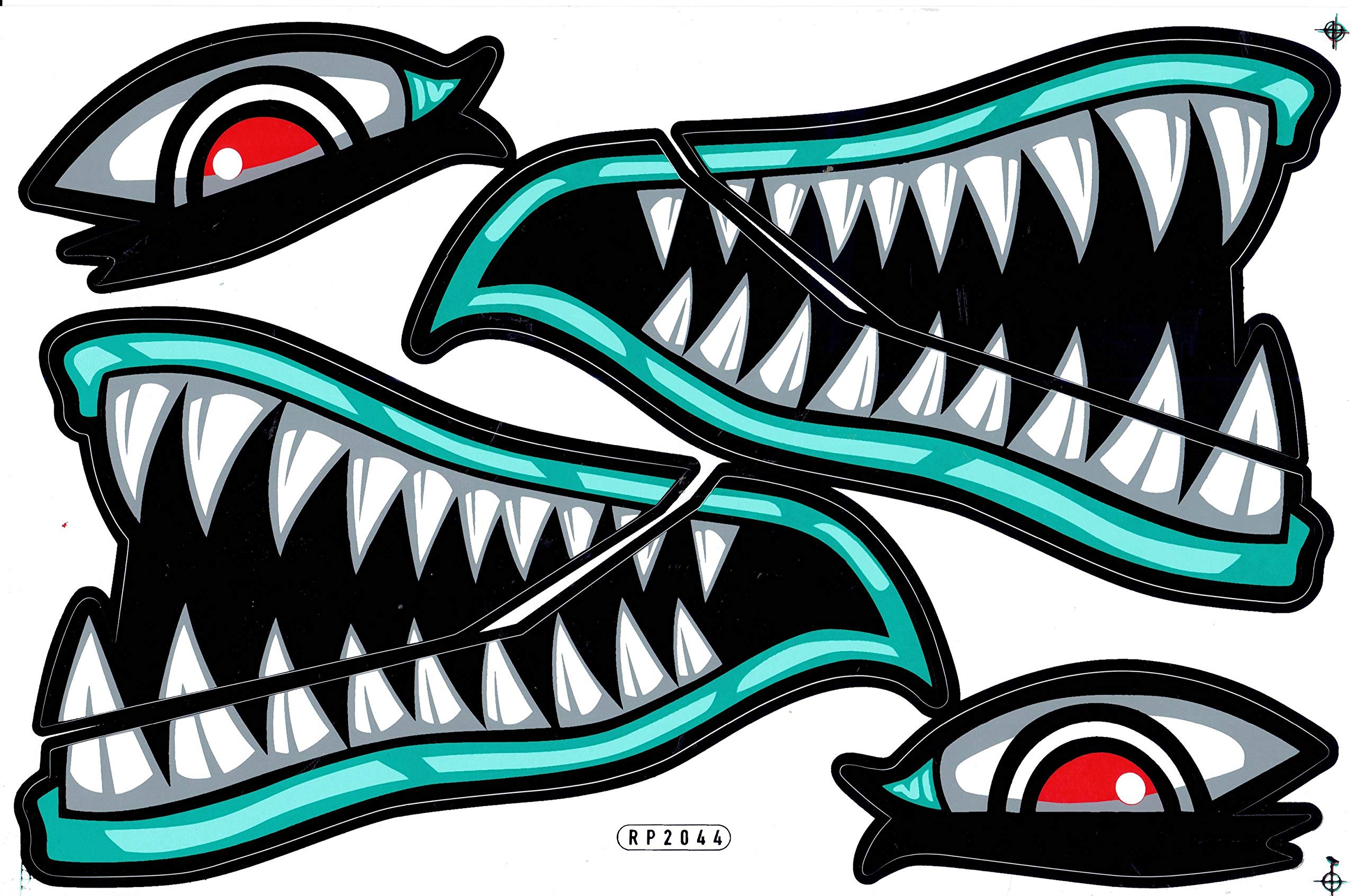 Shark Tooth Shark Teeth Mouth Reflective Decals Graphics Sticker ...