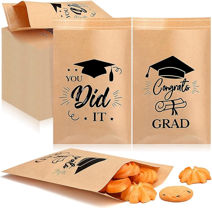 Amazon.com: Sayglossy 200 Pcs Graduation Cookie Bags Candy Gift Party ...