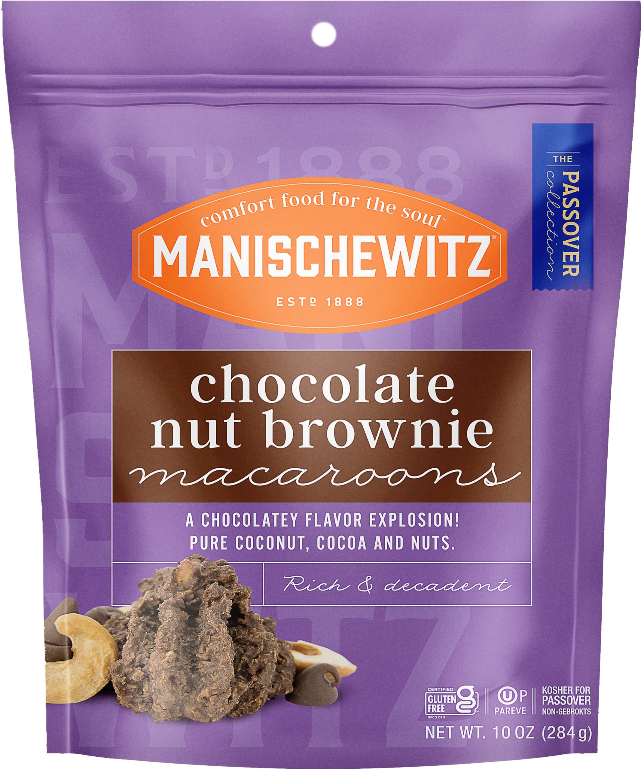 Amazon.com: Manischewitz Chocolate Nut Brownie Macaroons, 10oz ...