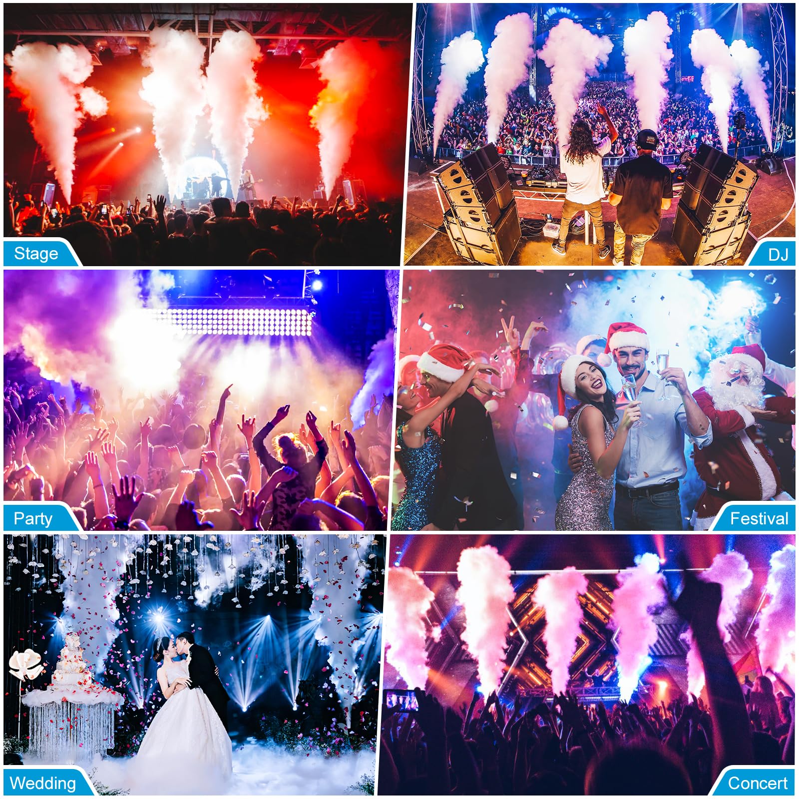 CO2 Jet Machine 300W CO2 Cannon with RGB Lights, Professional DMX CO2 ...