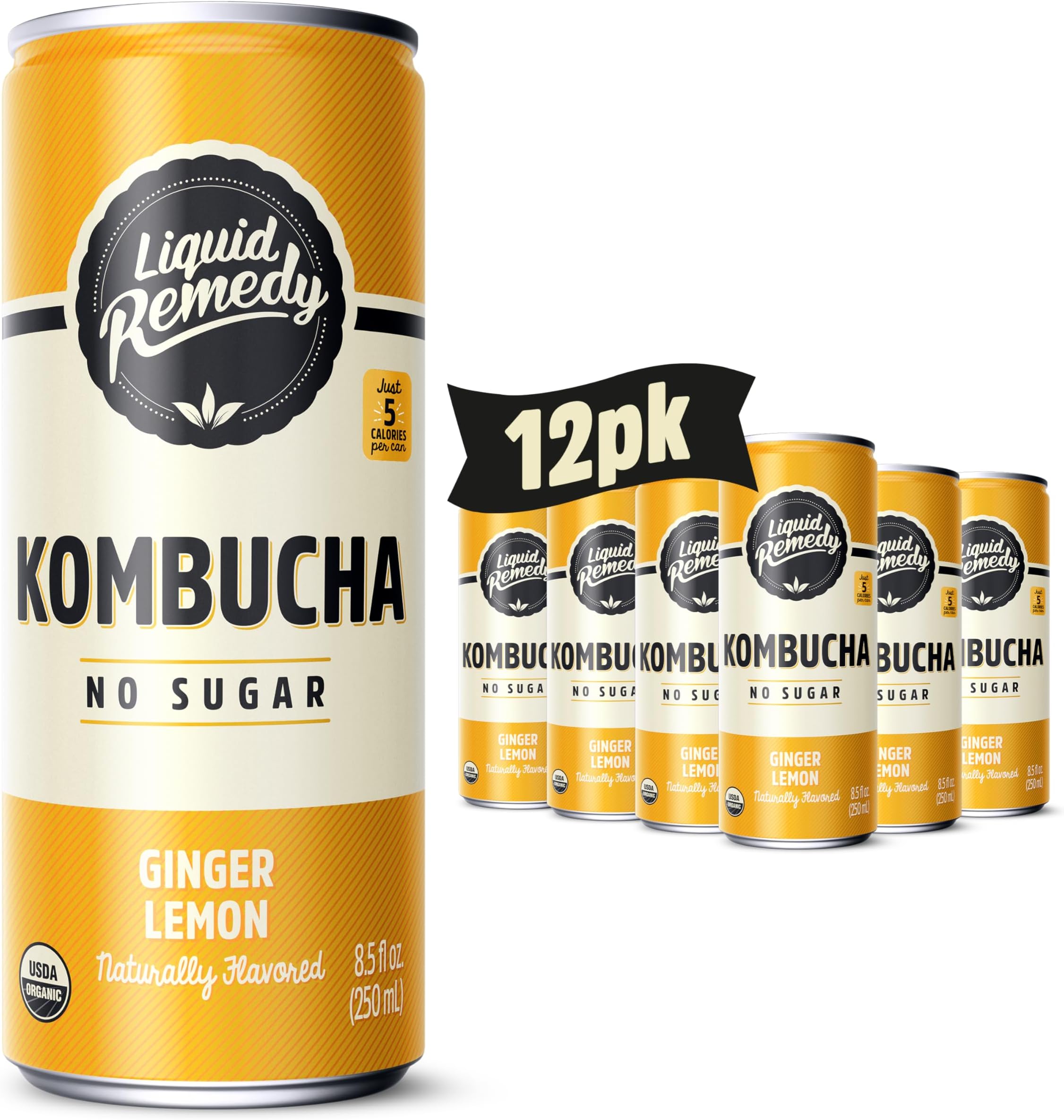Amazon.com: Liquid Remedy Kombucha Sugar Free Organic Drink, Low ...
