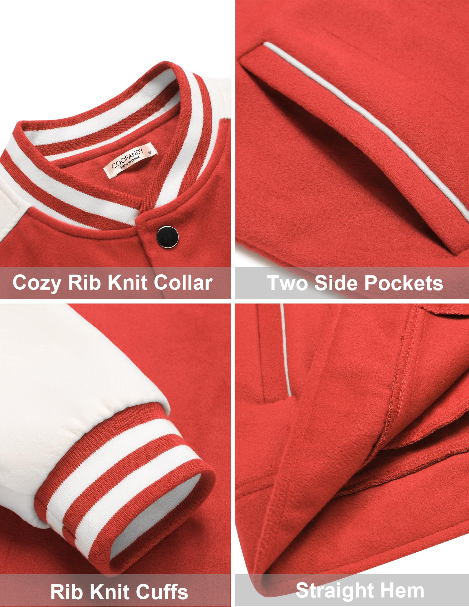 Snapklik.com : Mens Varsity Letterman Jacket Red College Football ...